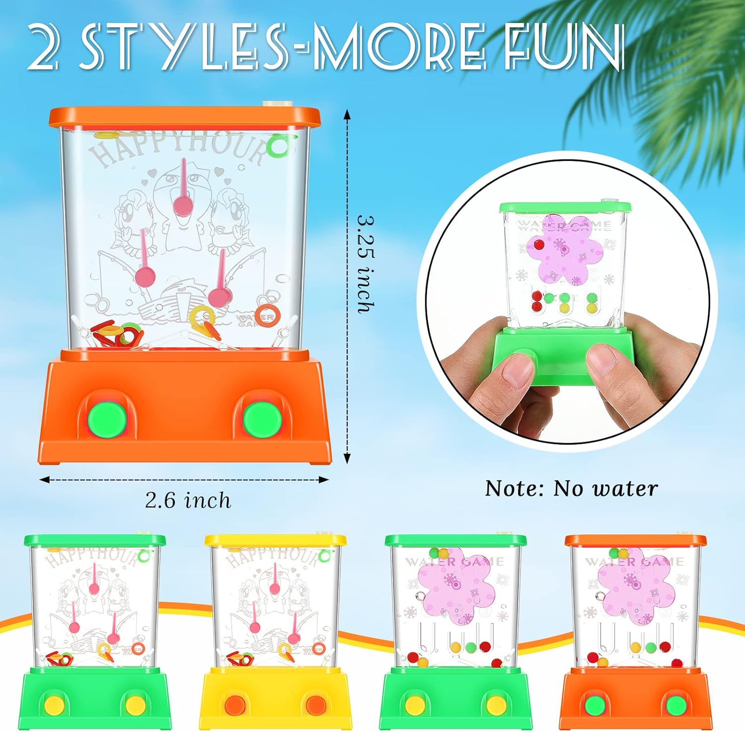 4 Pieces Handheld Water Game Arcade Water Games Fun Water Fish Rings ...