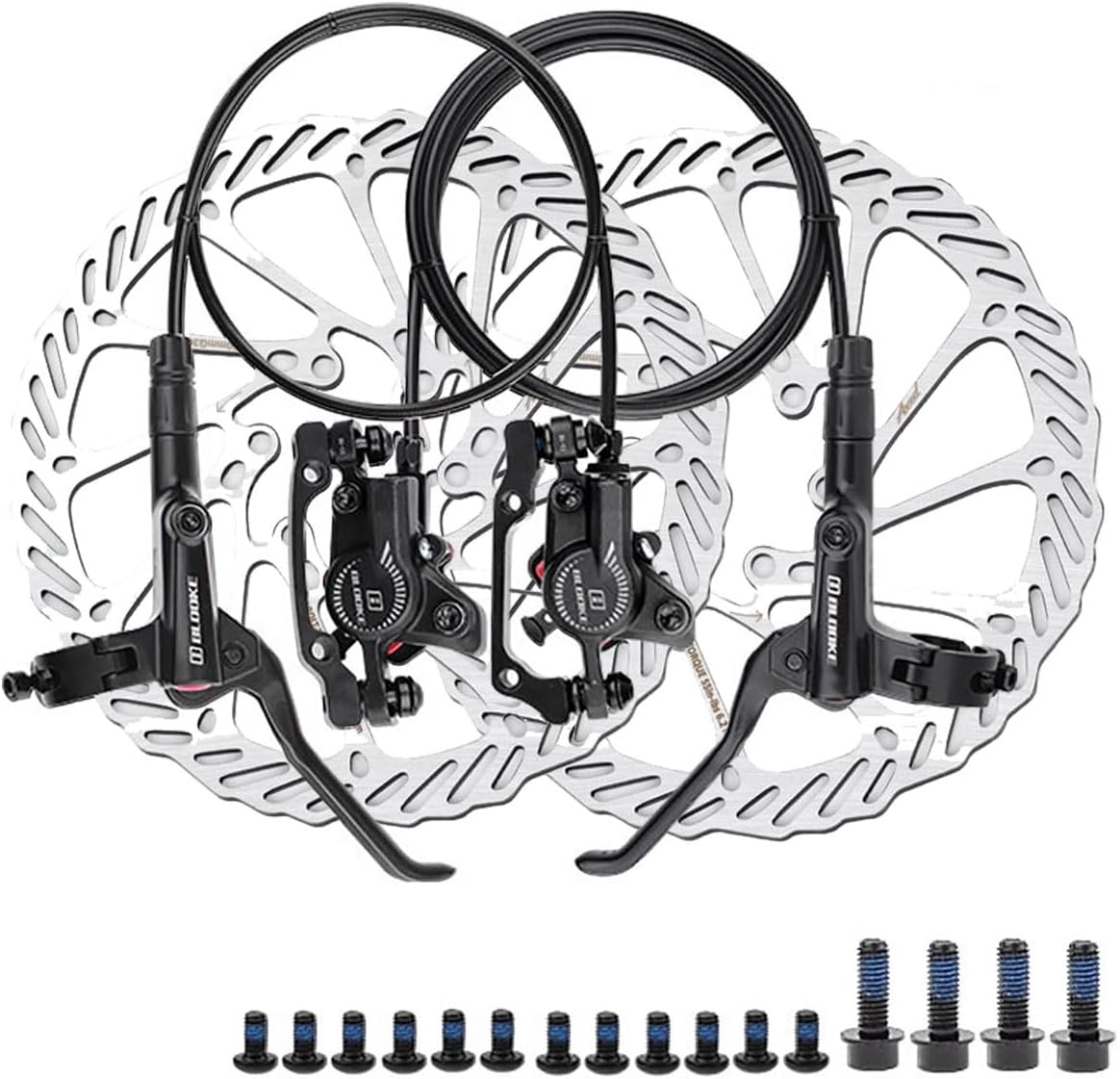 Mountain Bike Hydraulic Brake Set 2-Pistons MTB Hydraulic Disc Brakes ...