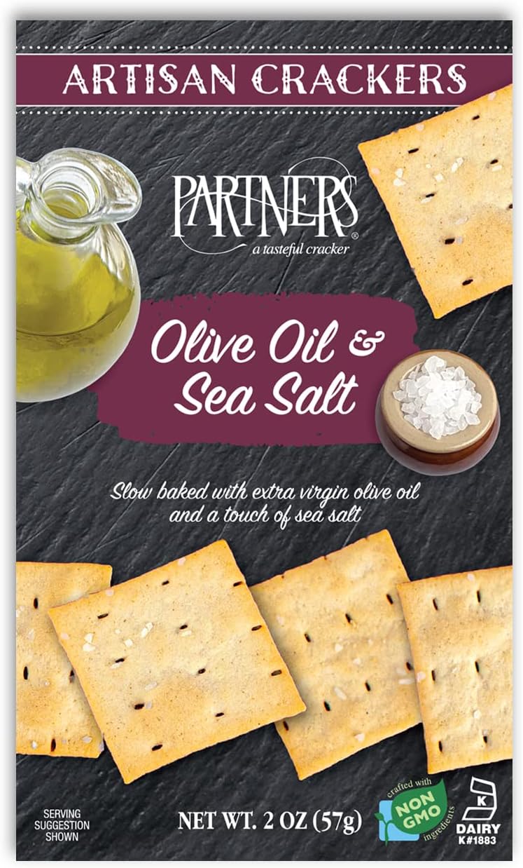 Amazon.com : Partners Snack Crackers, Olive Oil & Sea Salt, Maroon ...