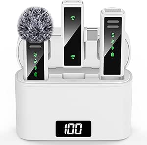 Amazon.com: VEZQUA Wireless Lavalier Microphone for iPhone 15, Android, PC, Laptop, USB C Mini ...