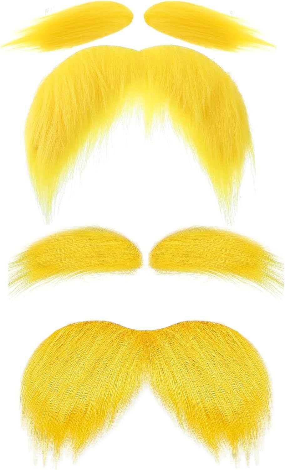 Amazon.com: JieJieko 2 PCS Yellow Mustache and Eyebrows, Fake Mustache ...