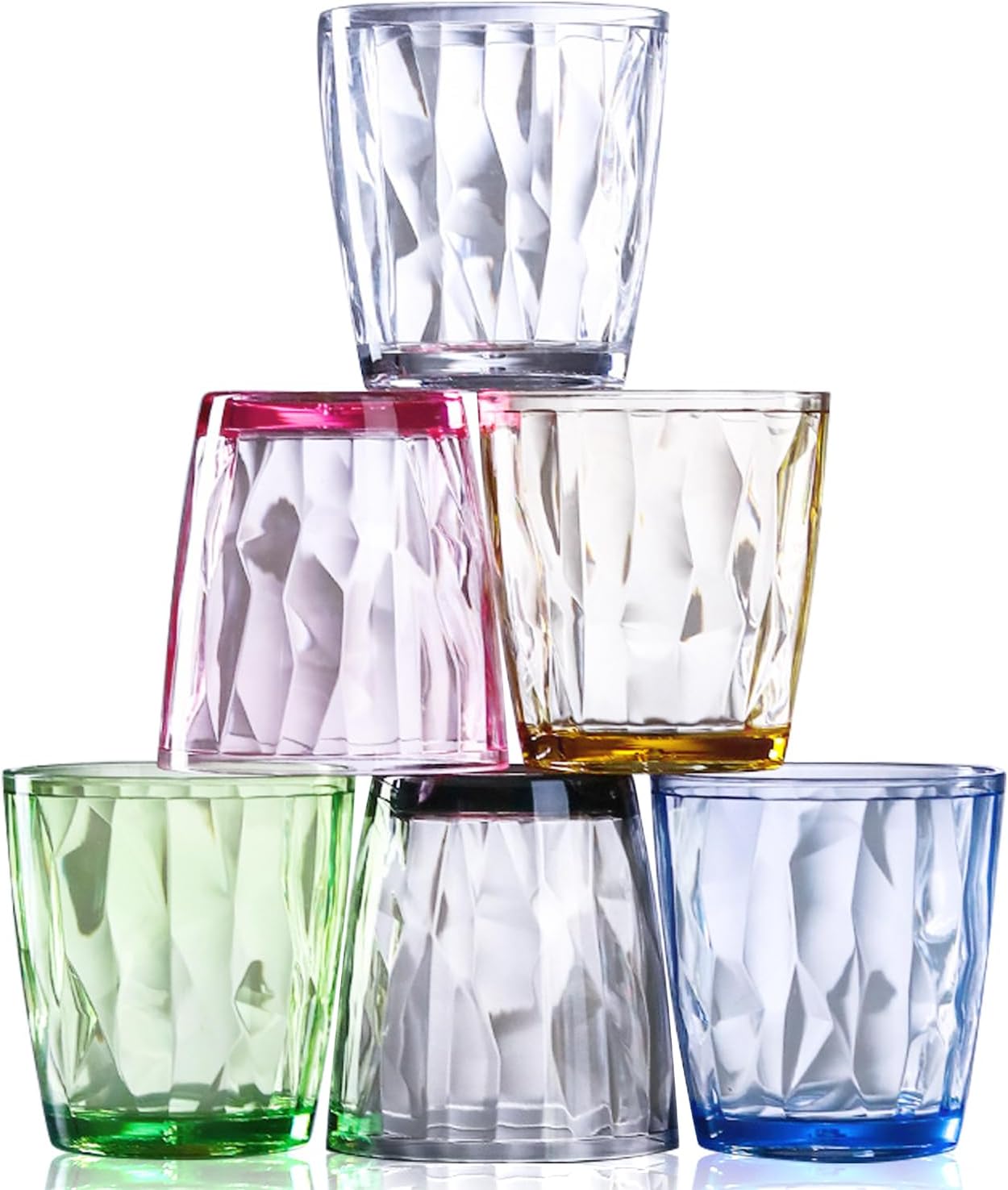 AHAQU 10PCS 420ml Plastic Tumblers, 14.7oz Stackable Acrylic Drinking ...