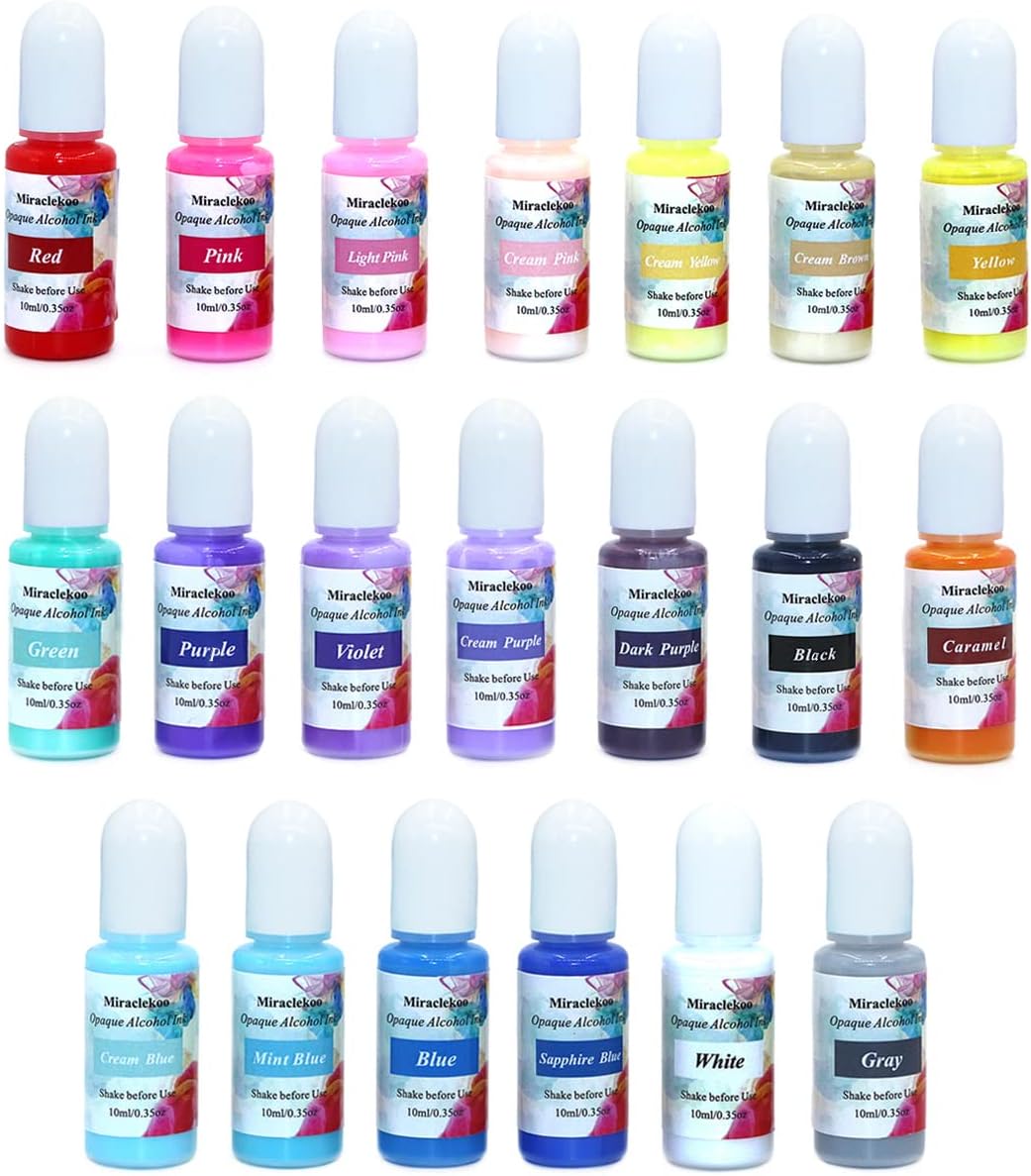 Amazon.com: LET'S RESIN Alcohol Ink, 24 Colors Opaque Colors Alcohol ...