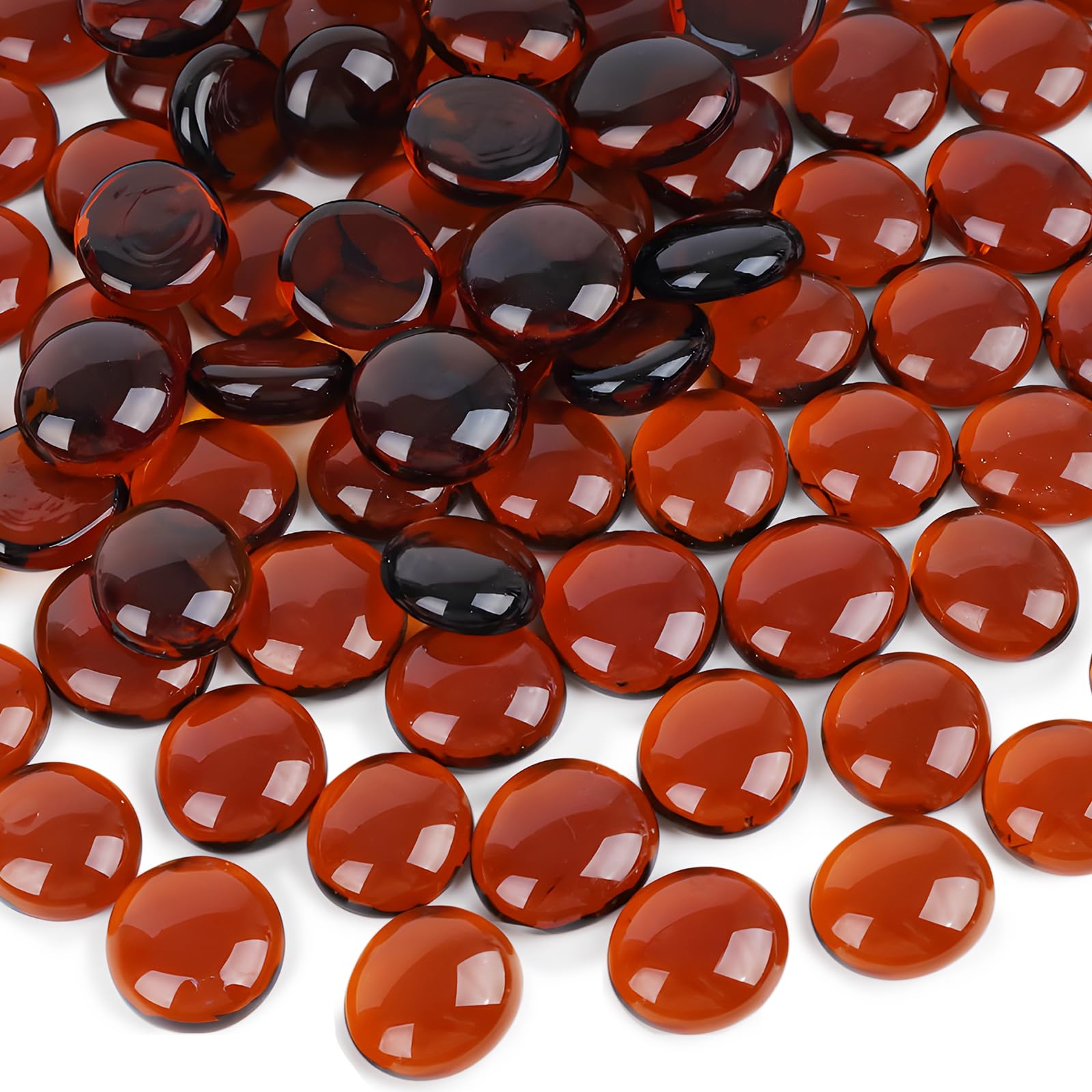 Snapklik.com : 1LB Flat Glass Marbles, Amber Glass Pebbles Vase Filler ...
