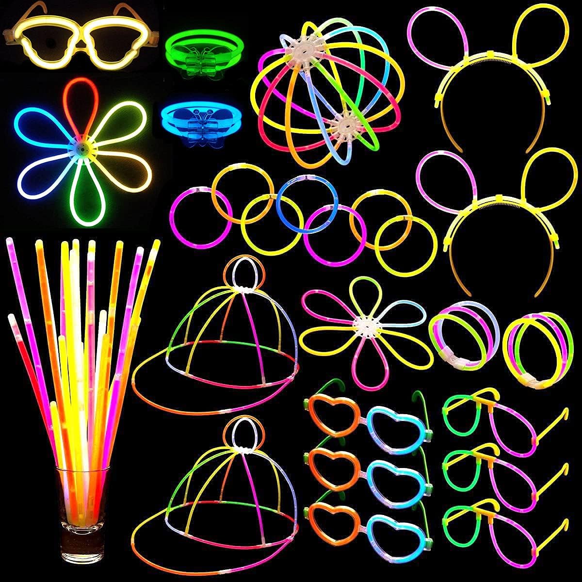 SKY-TOUCH Glow in the Dark Glow Sticks Party Supplies 100 Pieces per ...