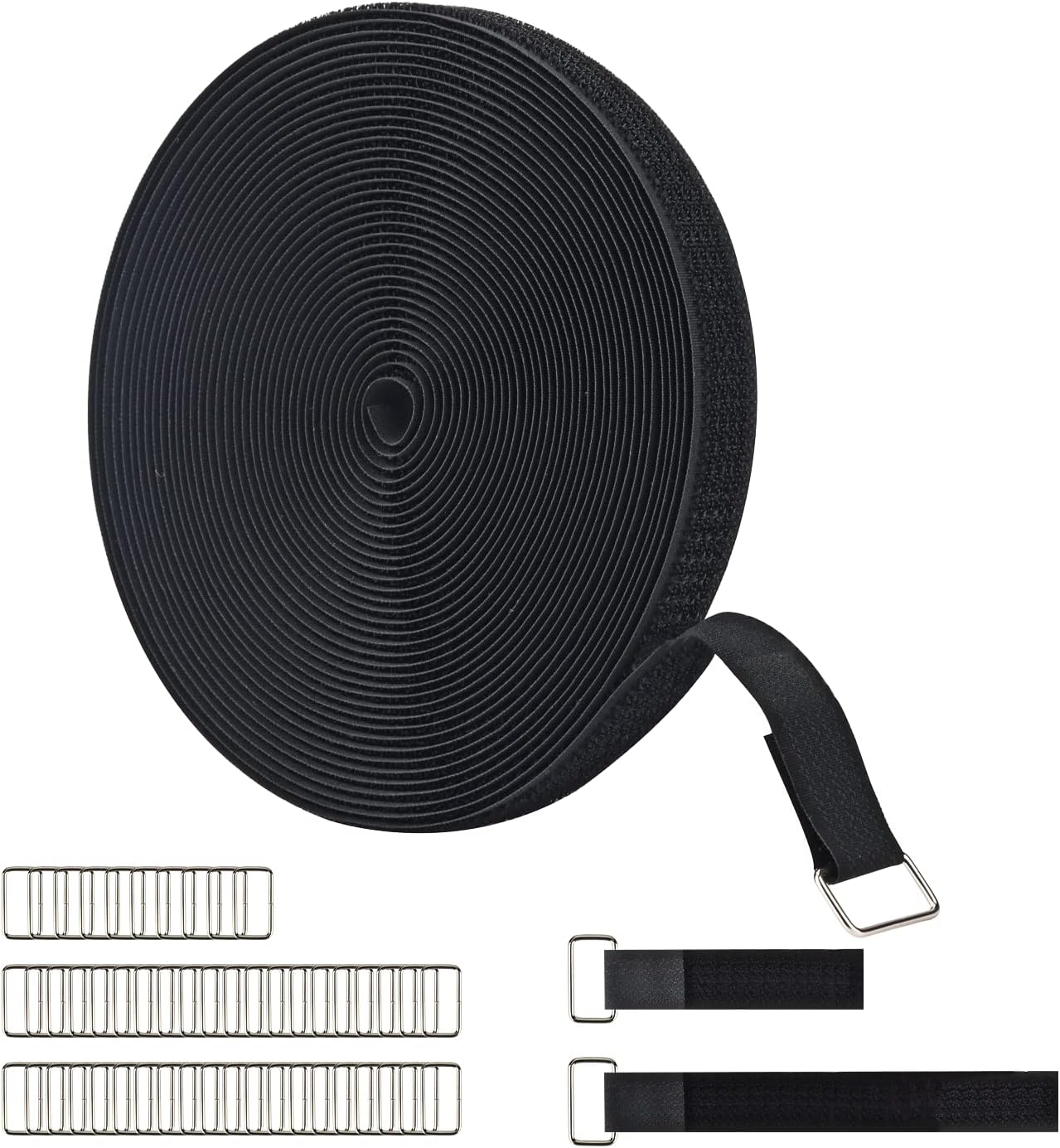 Amazon.com: Hook and Loop Straps, Esonto Cable Straps with 50 Metal ...