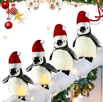Amazon.com: Shappy 4 Sets Christmas Penguin Stairway Holiday Decoration ...