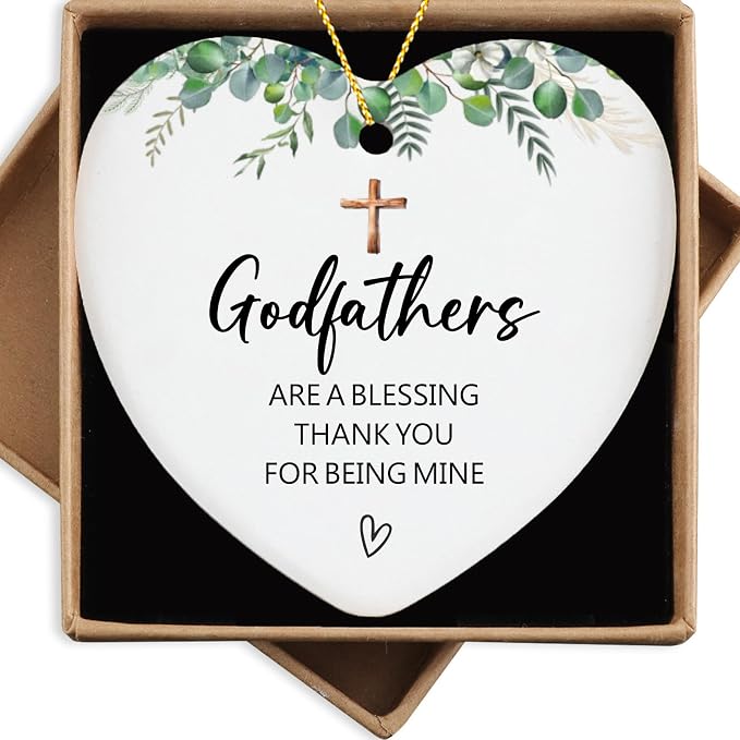 Amazon.com: Godfather Gifts from Godchild Ornament Keepsake Sign Heart ...