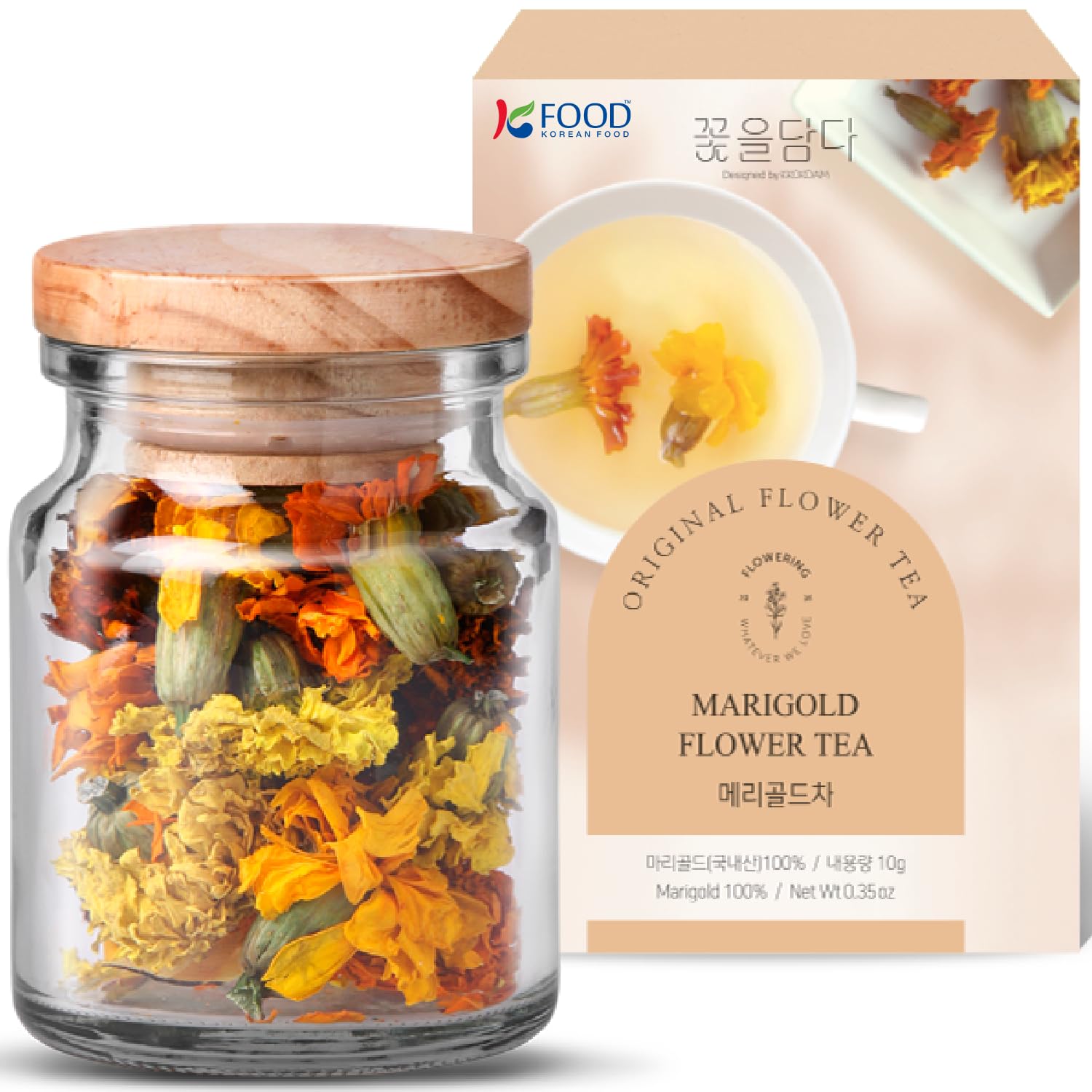 Amazon.com : Korean Food, KKOKDAM Original Marigold Flower Tea, Decaf ...