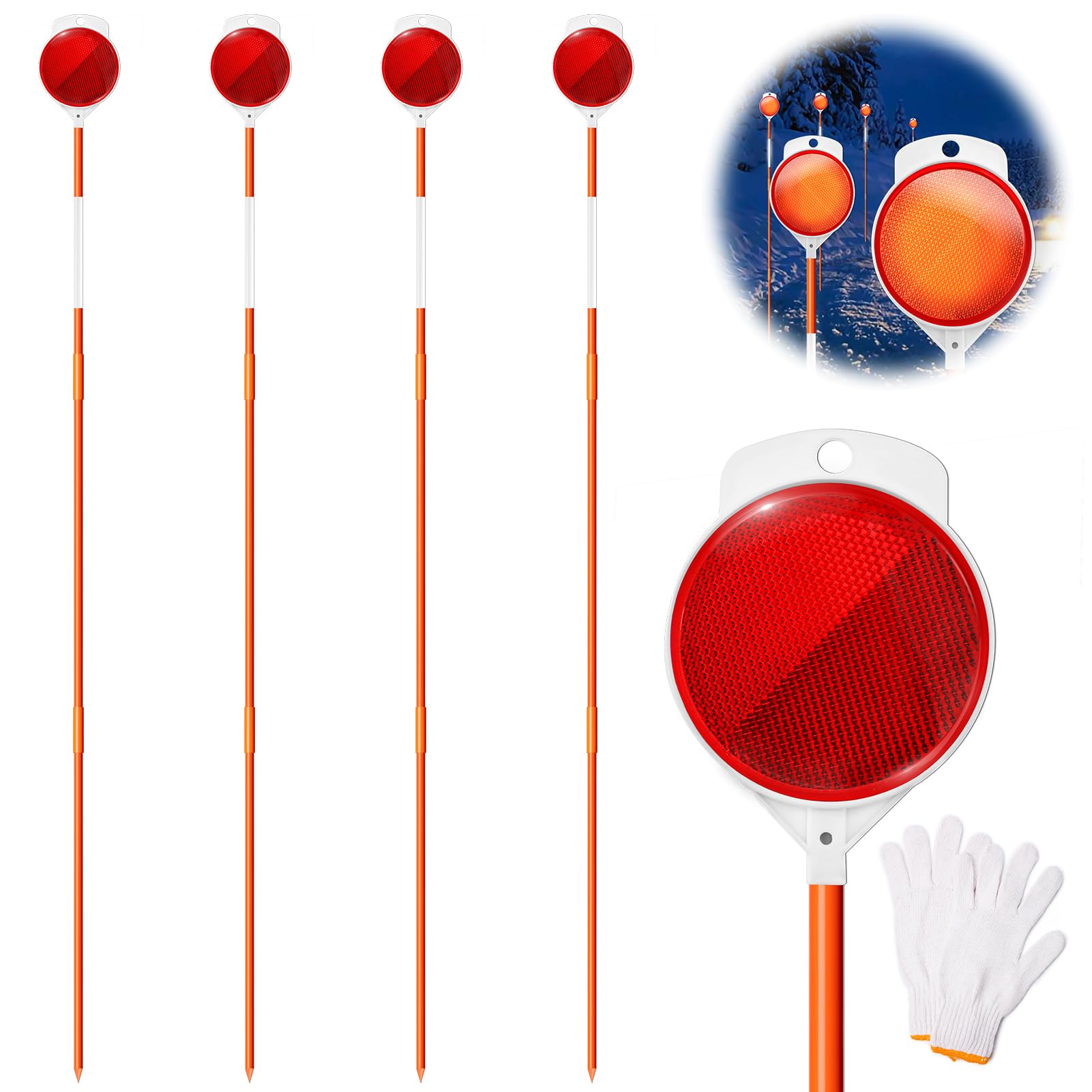 Snapklik.com : Remiawy Driveway Markers, 48 Inch Driveway Reflectors On ...