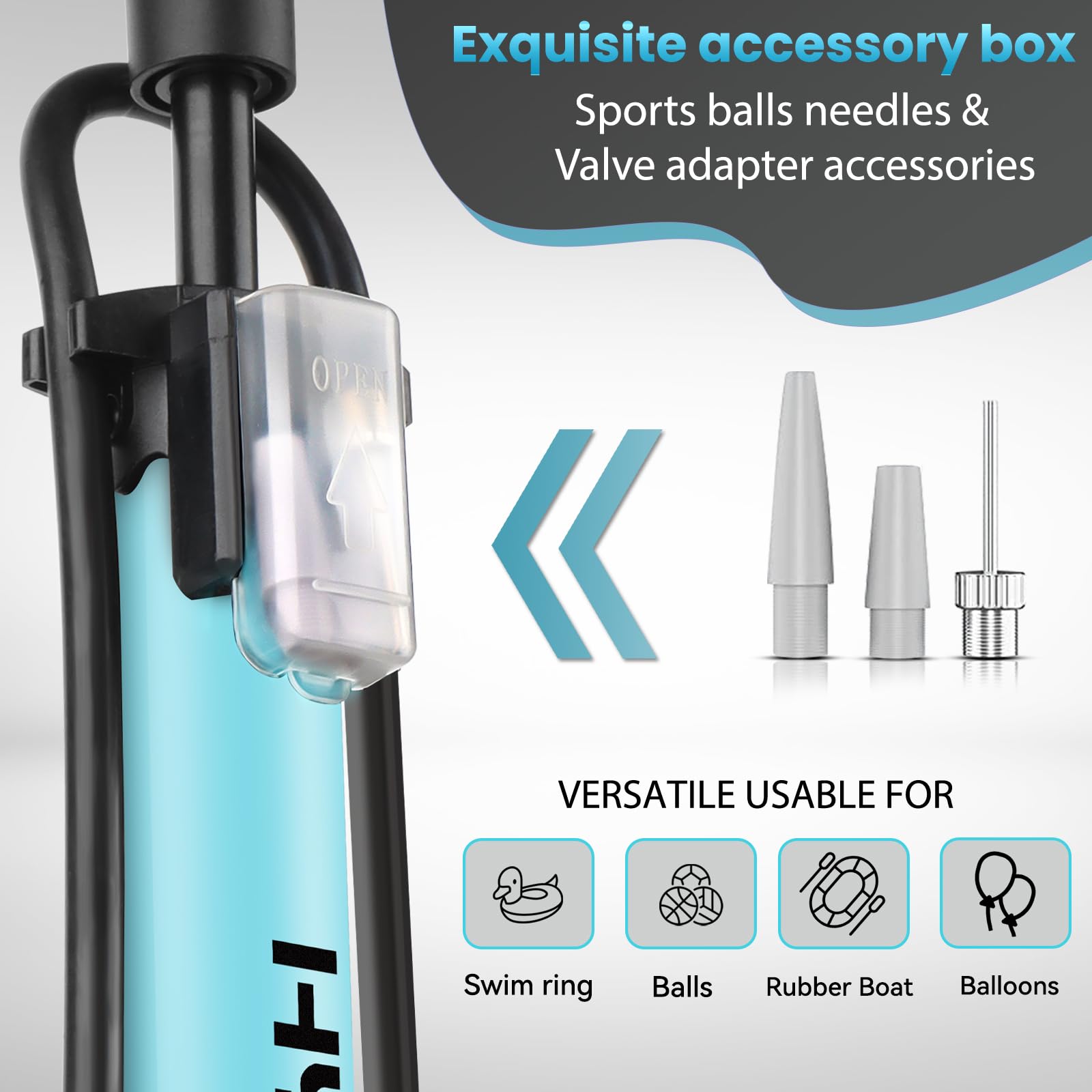 Hycline Bike Pump with Gauge, High Pressure Floor Bicycle Tire Pump ...