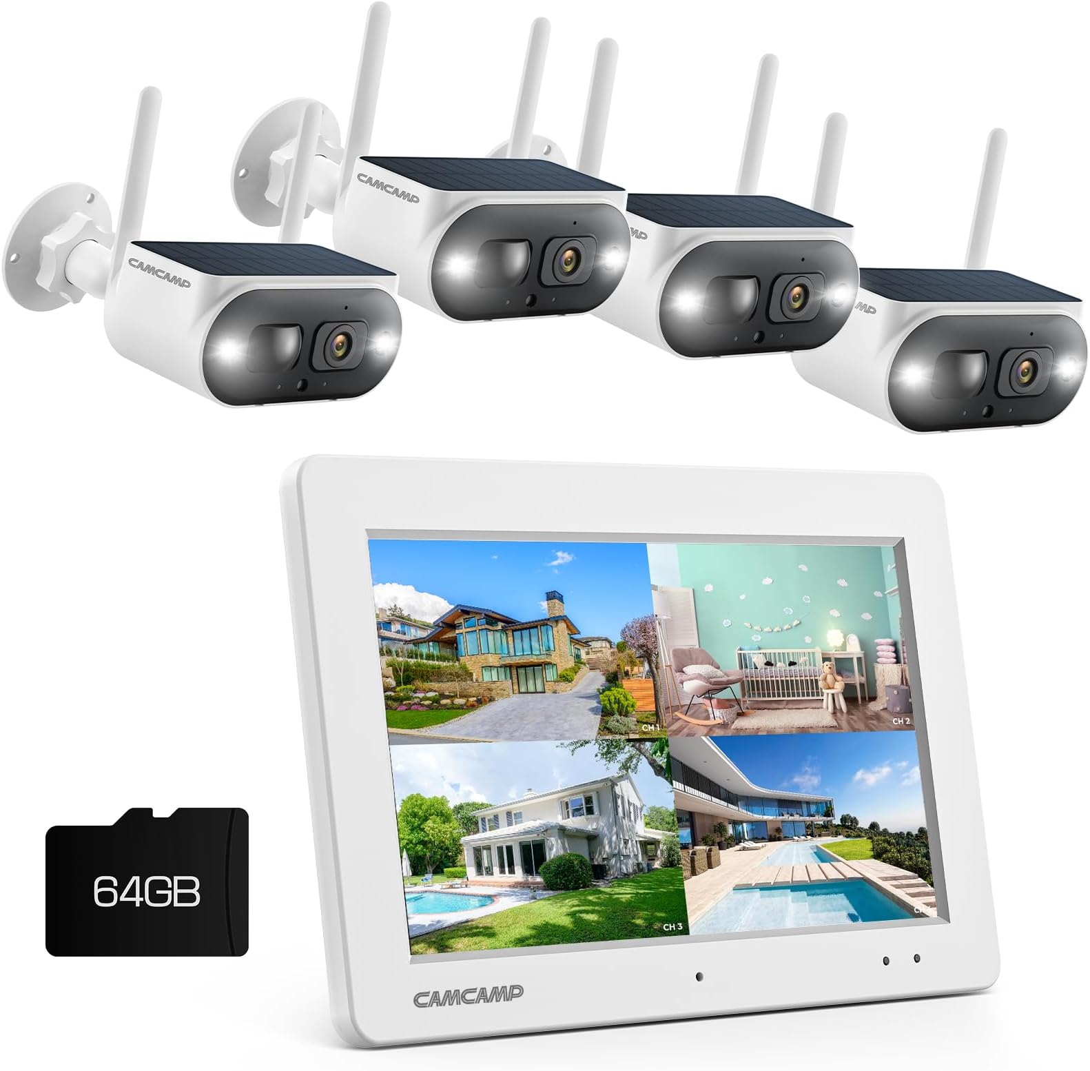 Amazon.com : Camcamp Solar Wireless Security Camera System, 7 ...