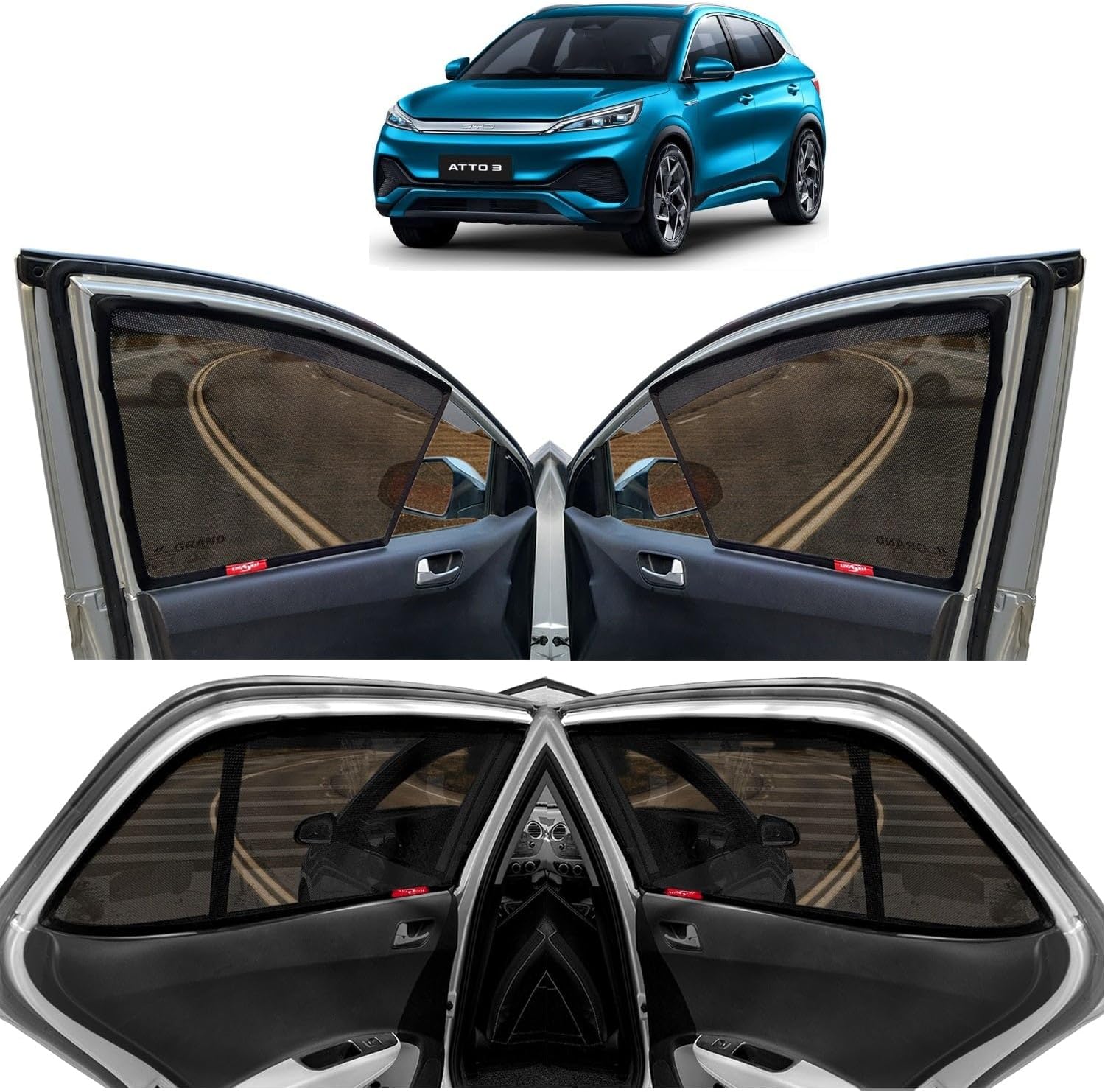 KINGSWAY® Car Side Window Curtain Sun Shades Magnetic Compatible with ...