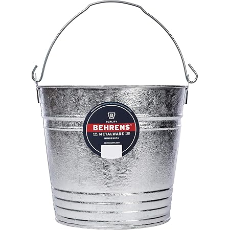 Amazon.com: Behrens 1214 Hot-Dipped Galvanized Steel Utility Pail, 14-Quart