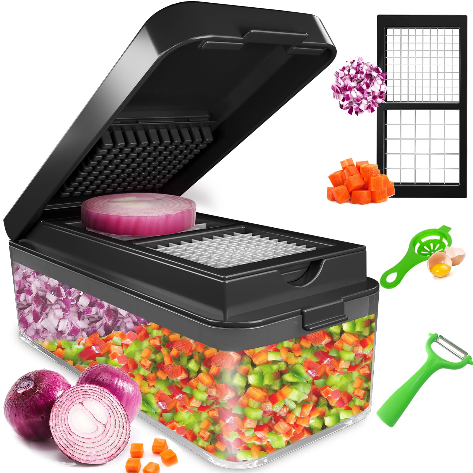 Amazon.com: GLADICER 4 in 1 Vegetables Chopper, Multi-functional Salad ...