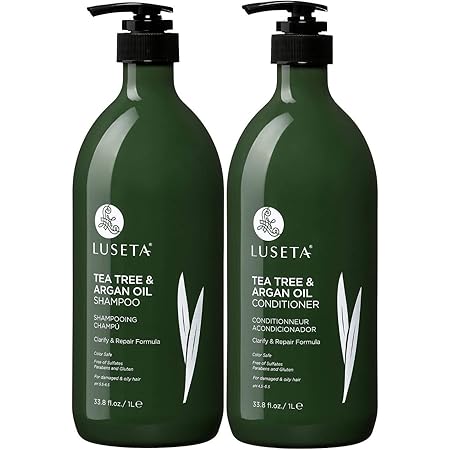 Amazon.com : LUSETA Tea Tree & Argan Oil Conditioner and Shampoo Set 33 ...