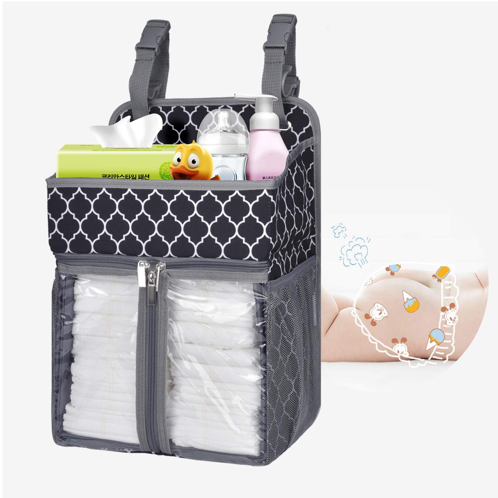 BAGLHER Hanging Diaper Organizer,Baby Diaper Organizer Suitable for ...