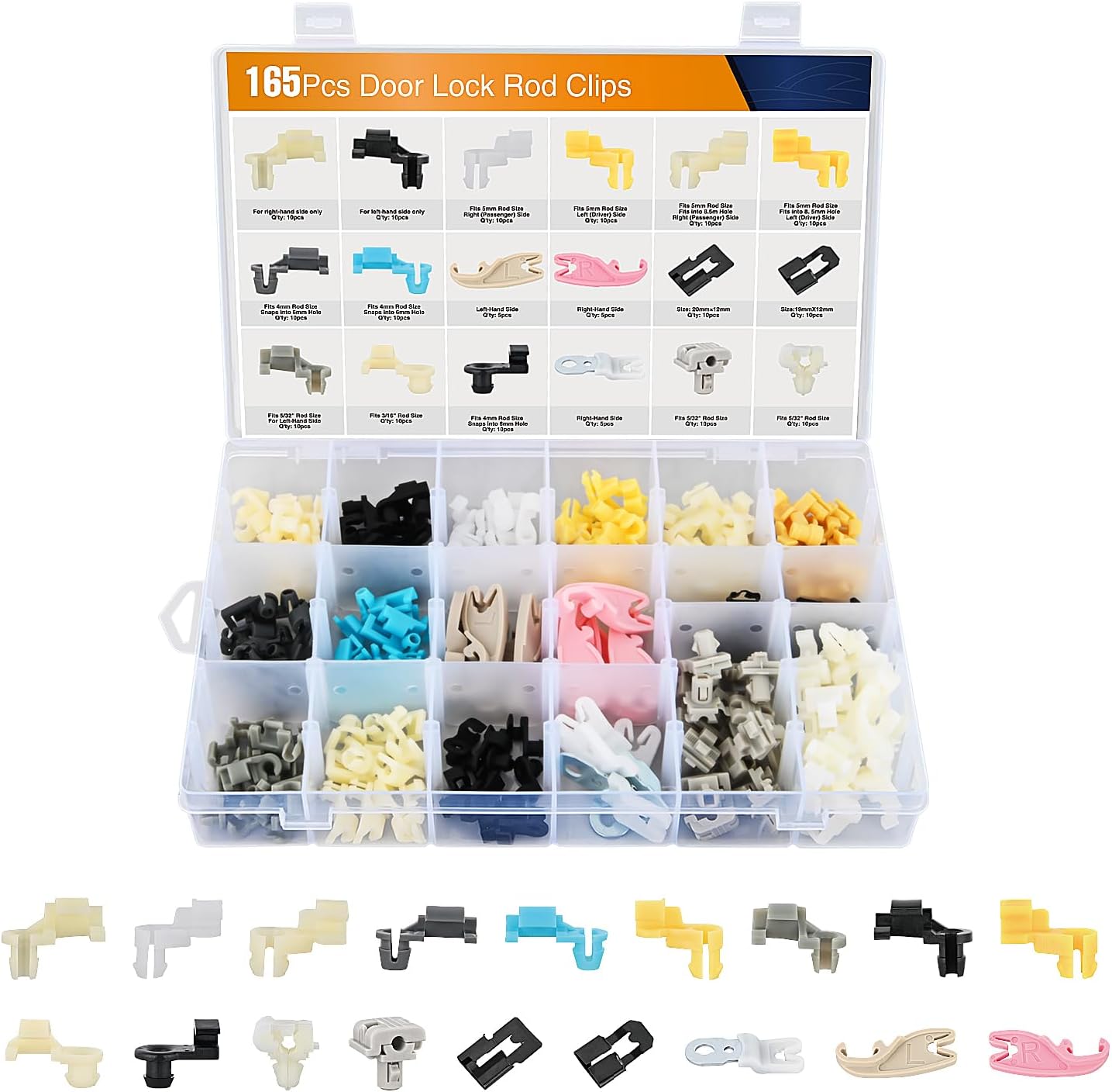 Amazon.com: GOOACC 165pcs Door Lock Rod Clips Tailgate Handle Rod Lock ...