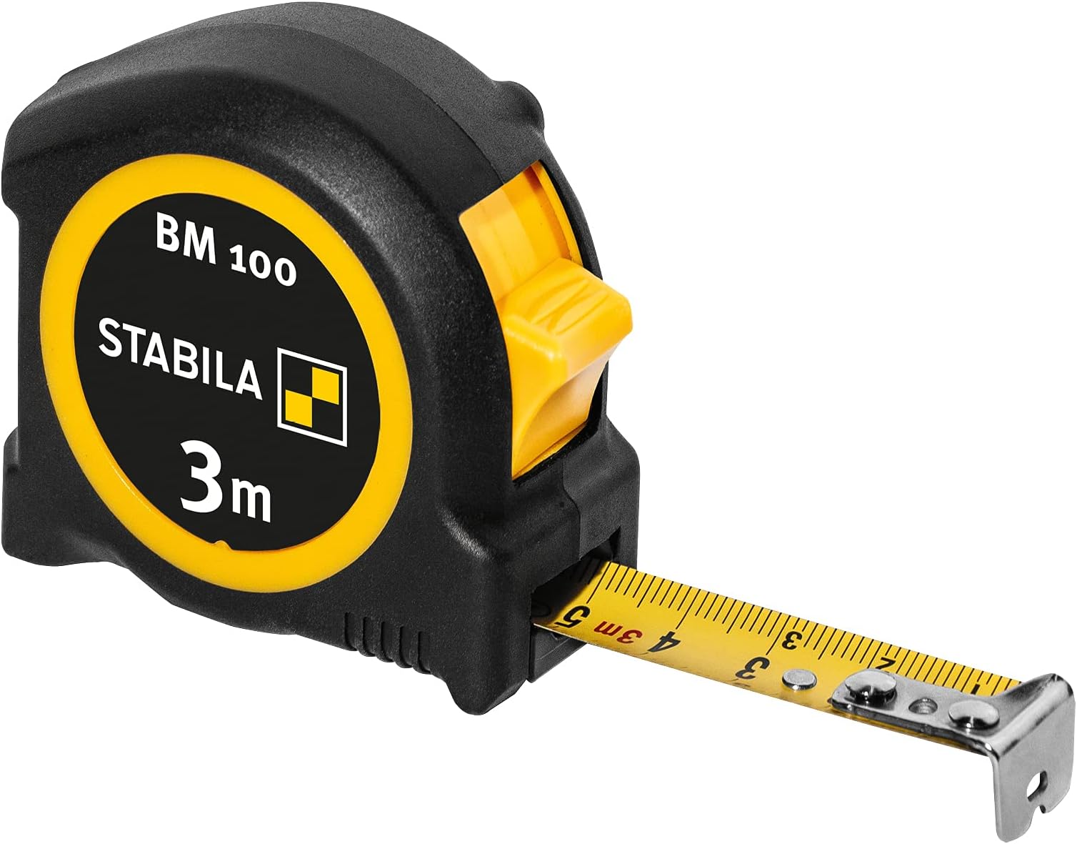 STABILA Taschenbandmaß BM 150, 3 m, Maßband mit metrischer Skala ...
