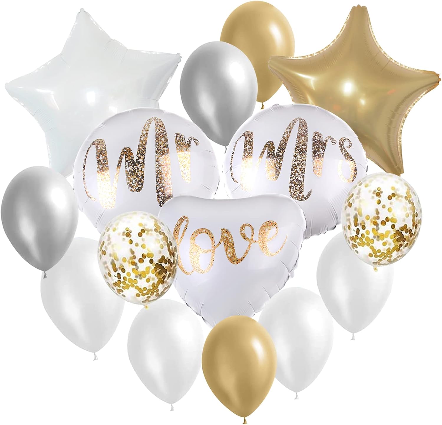 YapitHome 18 Pcs Mr and Mrs Balloons Wedding Day Balloon Party ...