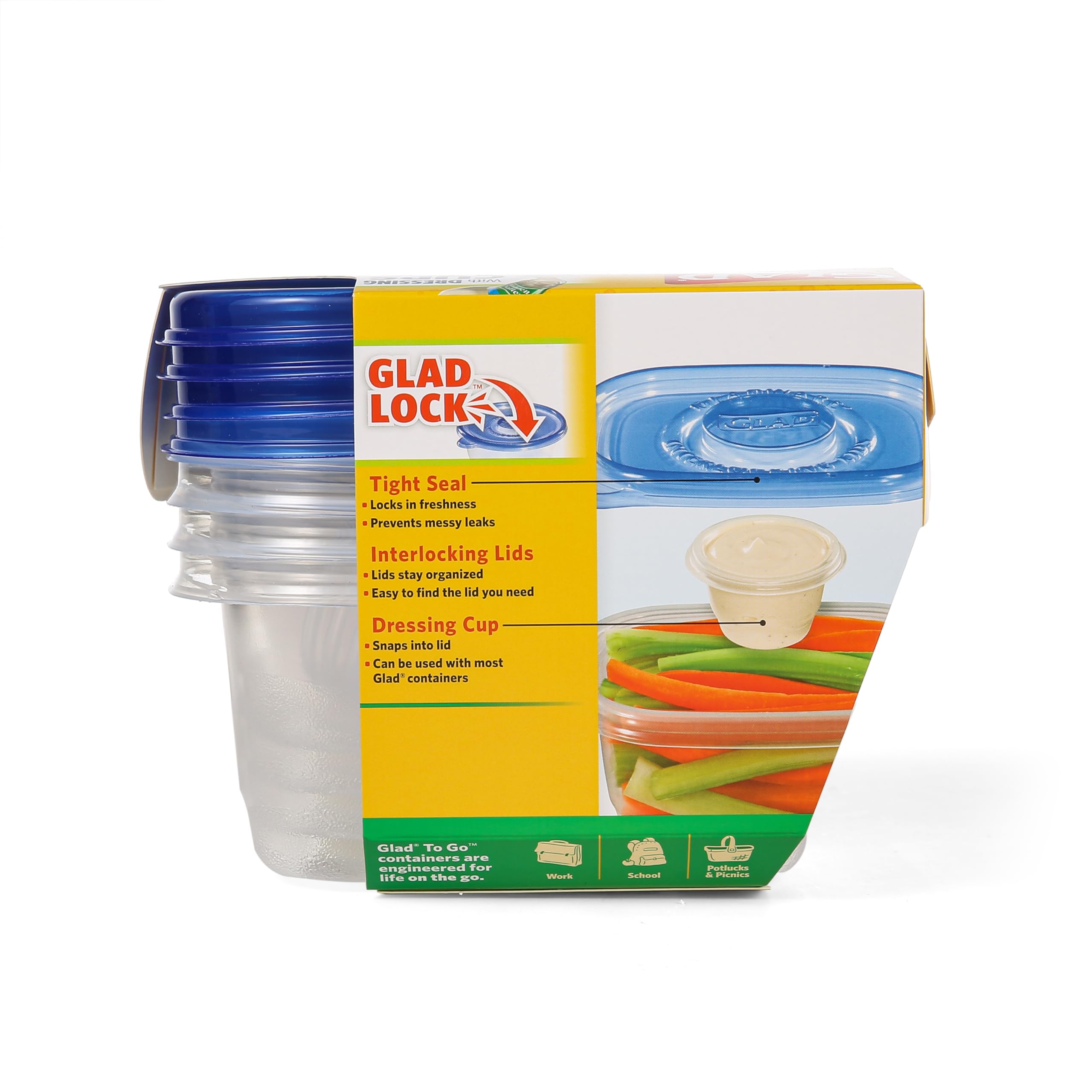 Snapklik.com : Glad GladWare To Go Snack Food Storage Containers ...