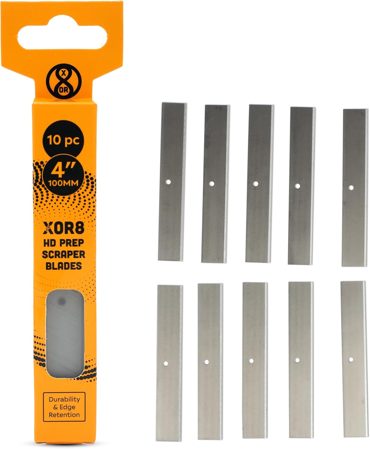 XOR8 HD Prep Scraper Blades – 4”/100mm, 10-Pack Razor-Sharp Blades for ...