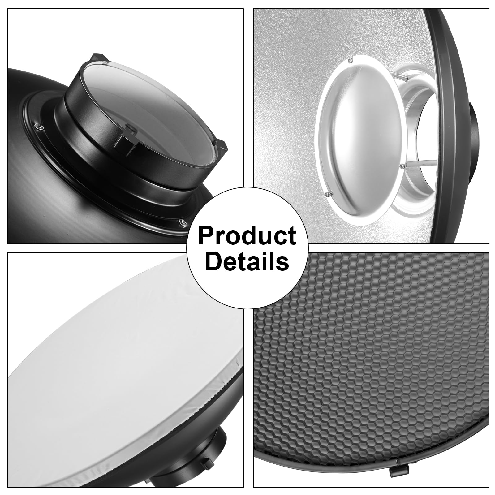16 Inch White Beauty Dish Studio 16" White Beauty Dish Reflector With ...