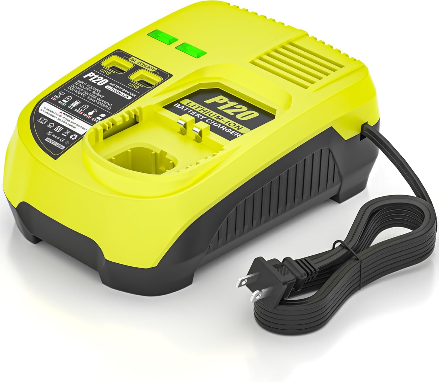 DMMNS P117 Upgraded Charger with 2 USB Port Replacement for Ryobi ONE+ ...