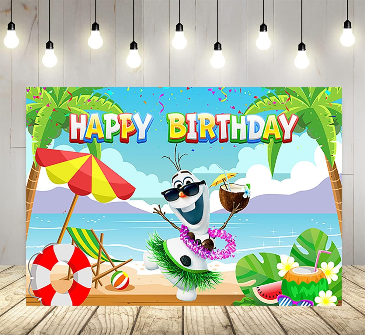Amazon.com : SIMILAR Olaf Summer Backdrop for Birthday Party 5x3 Hawaii ...