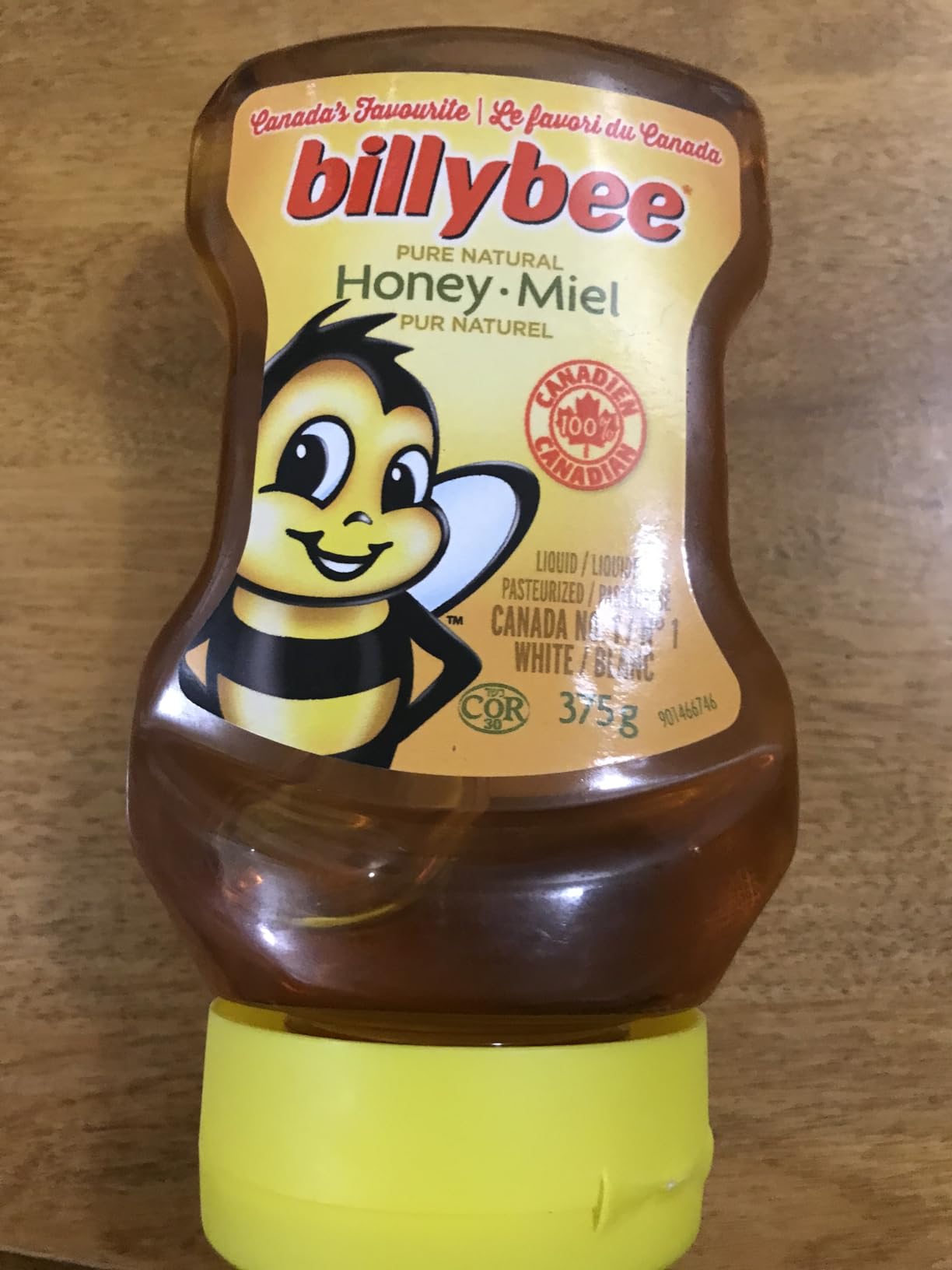Billy Bee, Pure Natural Honey, Liquid White, Upside-down Squeeze, 375g ...