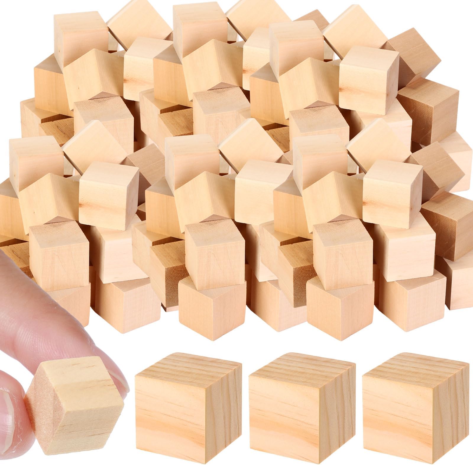Amazon.com: Barydat 300 Pcs 0.4 in Wooden Cubes, Unfinished Wooden ...