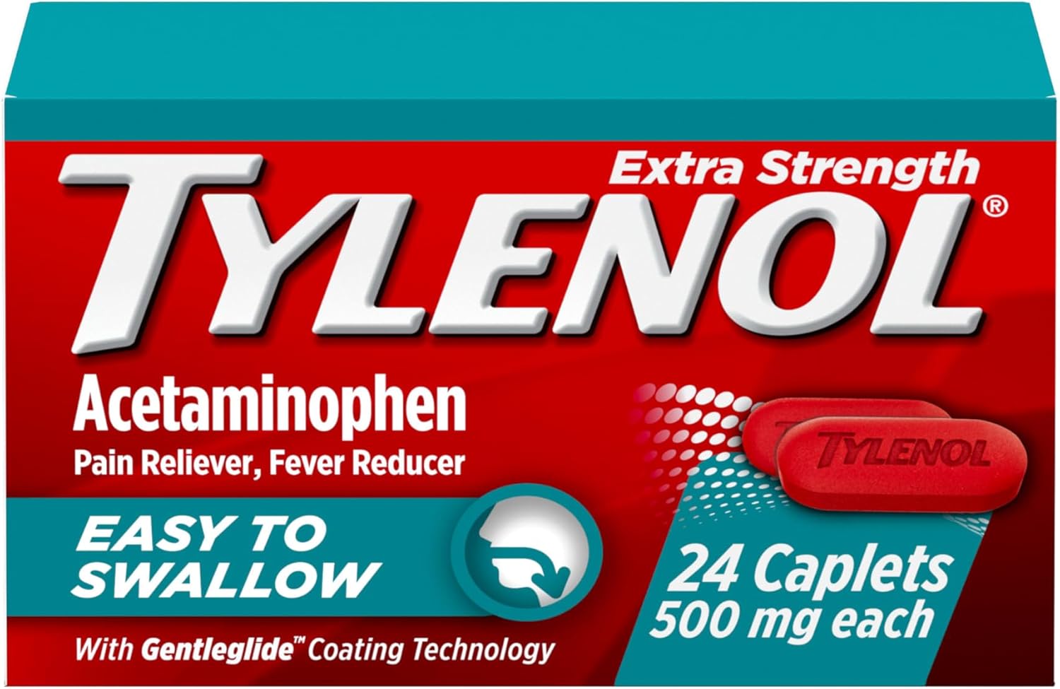 Amazon.com: Tylenol Extra Strength Easy to Swallow Acetaminophen, Pain ...