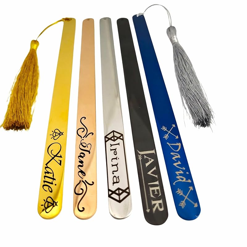 Amazon.com: Custom Metal Name Bookmark or Date Engraved Book mark Gifts ...