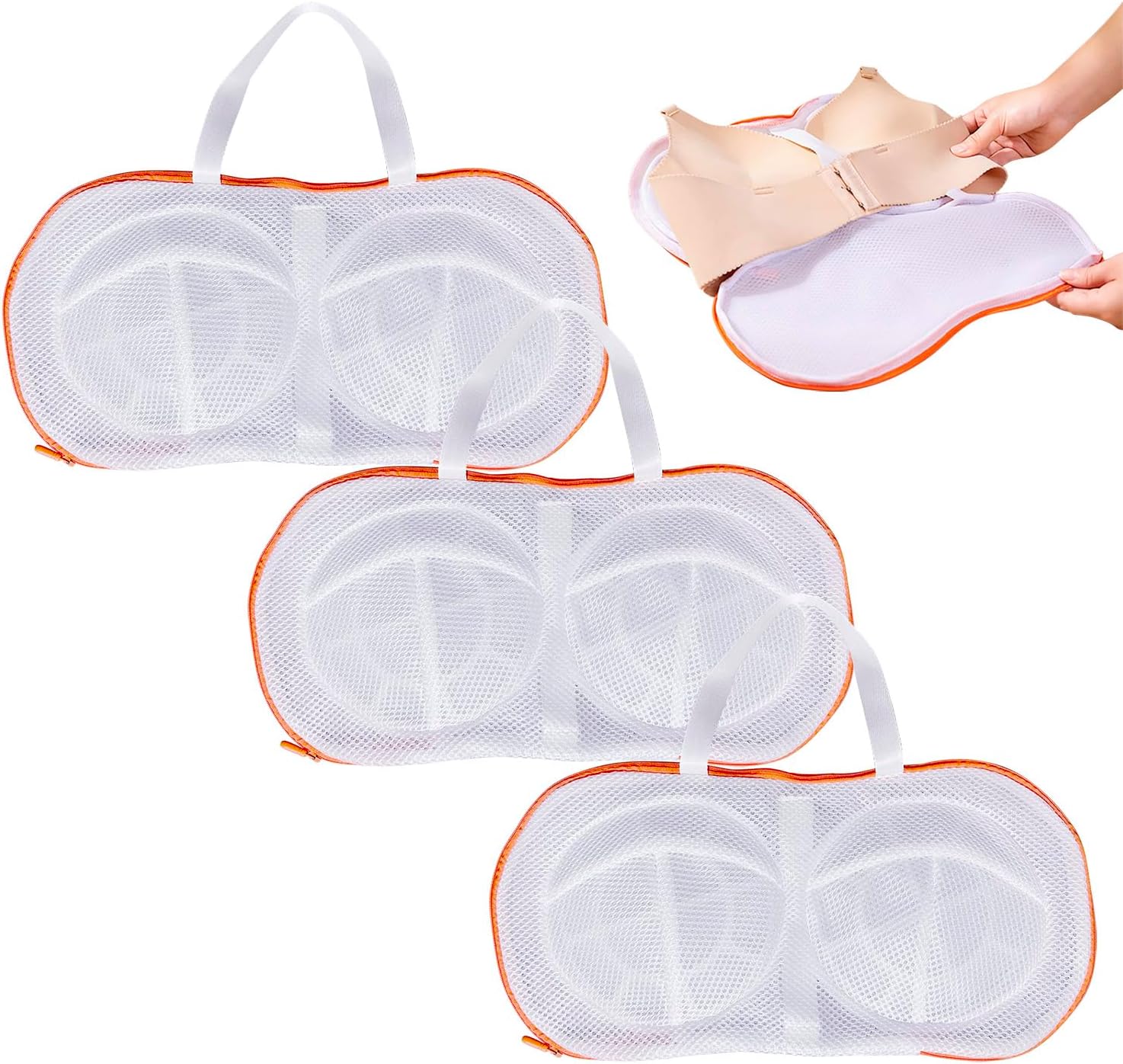 Amazon.com: 3Pcs Bra Washing Bag for Laundry, Upgraded Large 3D Bracket ...