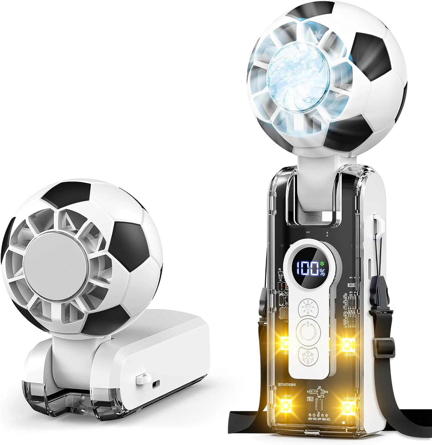 IGNISFLARE Football Shaped Handheld Fan, Portable Personal Cooling Fan ...