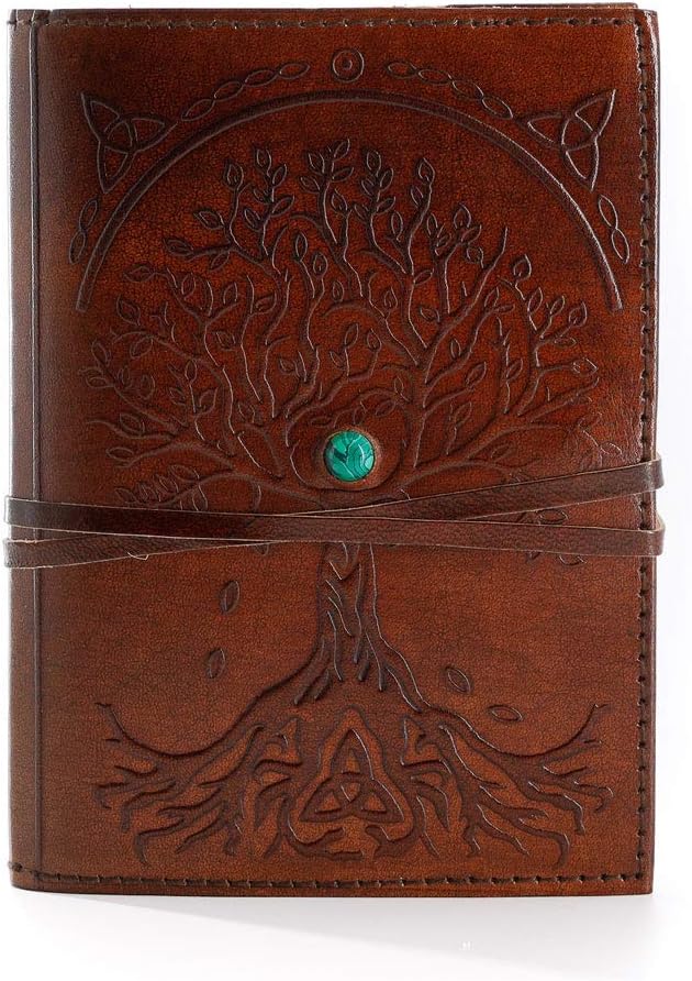 Leather Journal Refillable Lined Paper Tree of Life Handmade Leather ...