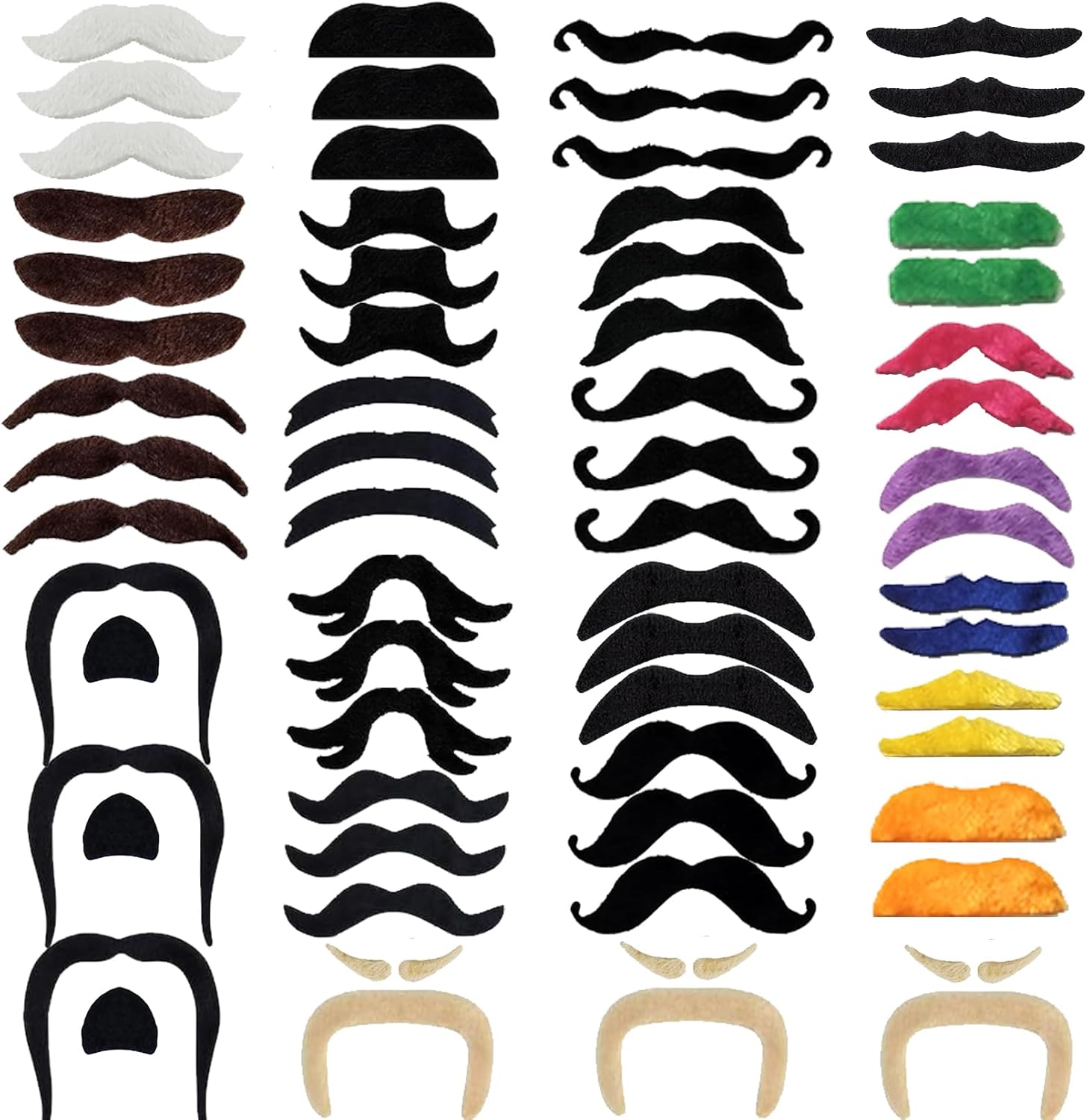 Amazon.com: ailixinda 66 PCS Fake Mustaches,Self Adhesive Novelty Fake ...