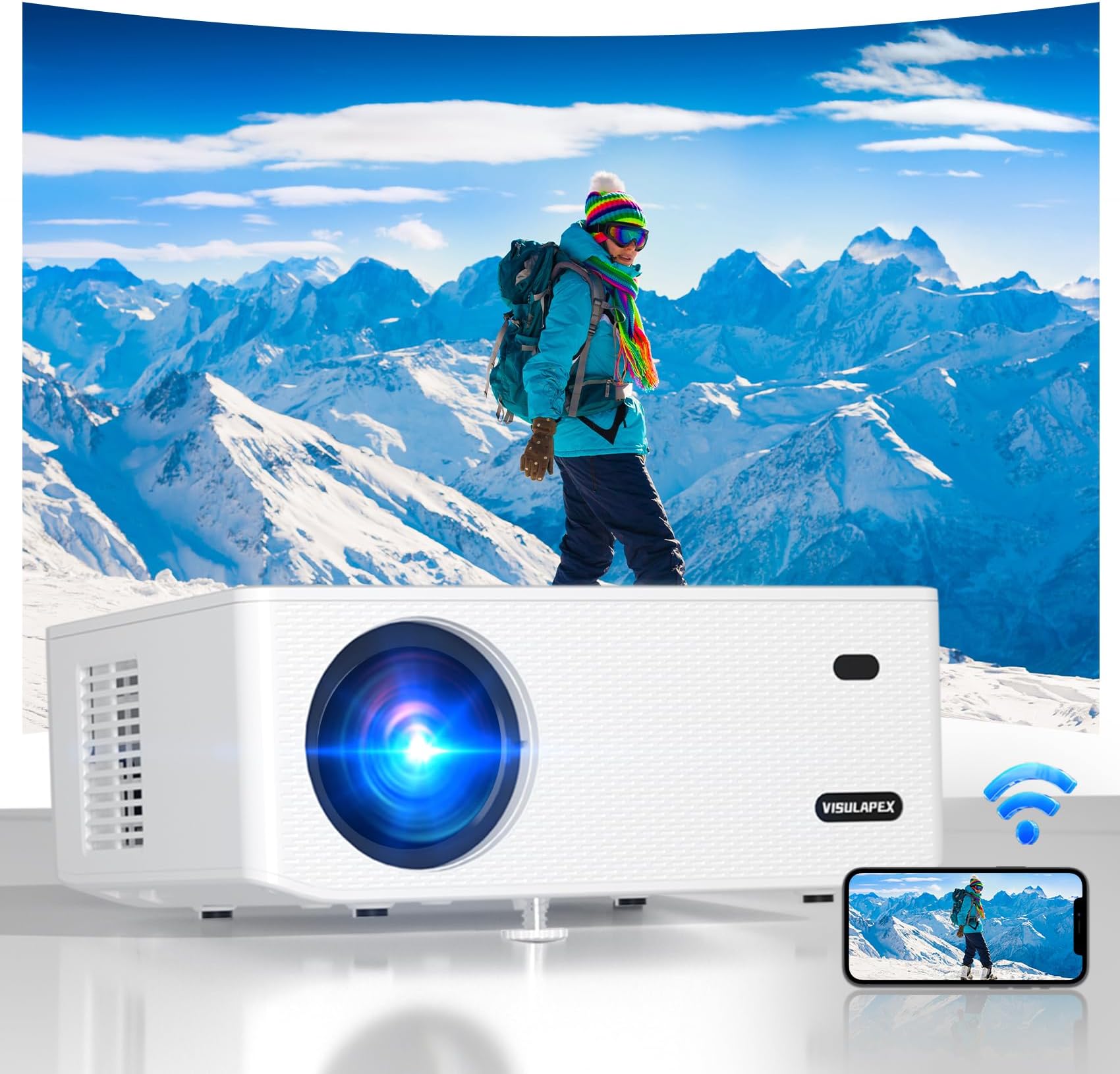 Beamer 5G WiFi, VISULAPEX S1 1080P Full HD Beamer, 15000 LM Projektor ...