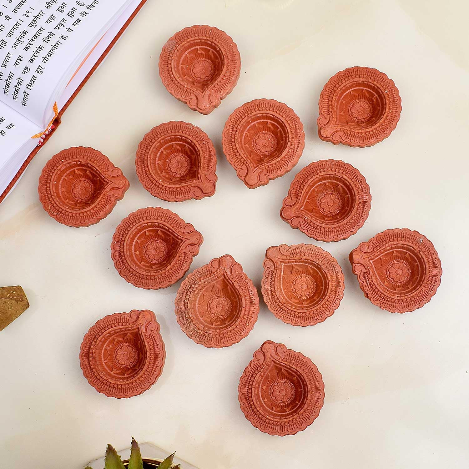 Amazon.com: SATVIK 12 Pc Set Clay Diya Diwali Dia with Cotton Wicks for ...