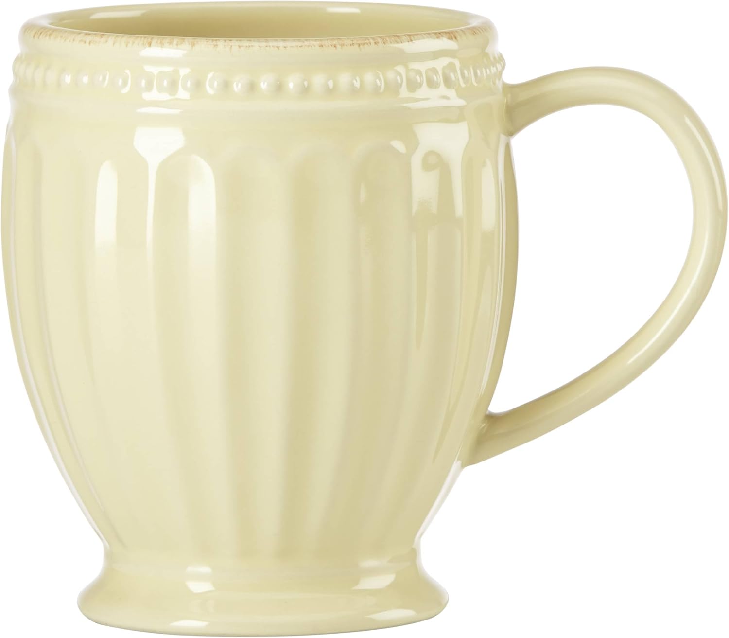 Amazon.com | Lenox French Perle Groove Butter Mug, Yellow: Coffee Cups ...