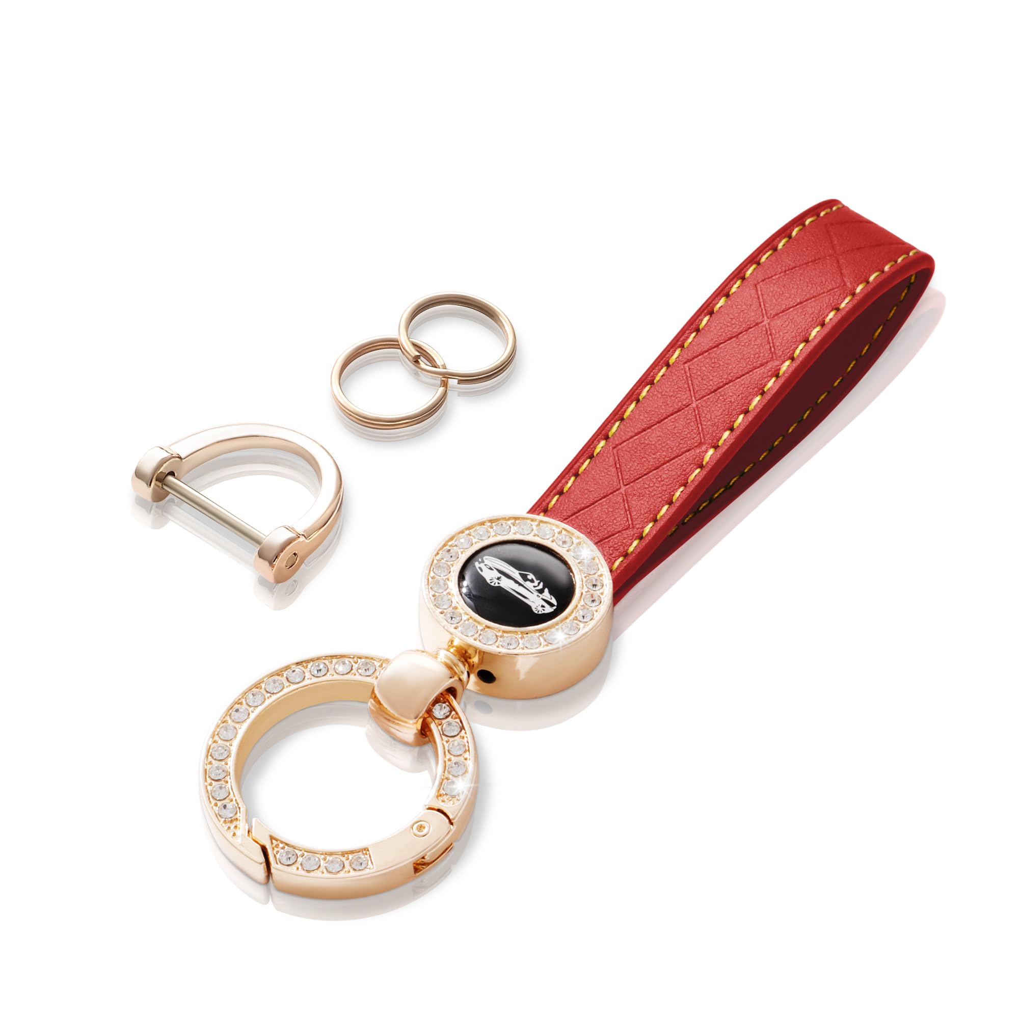 Gkeygo Microfiber Leather Keychains for Women, Universal Bling Crystal ...