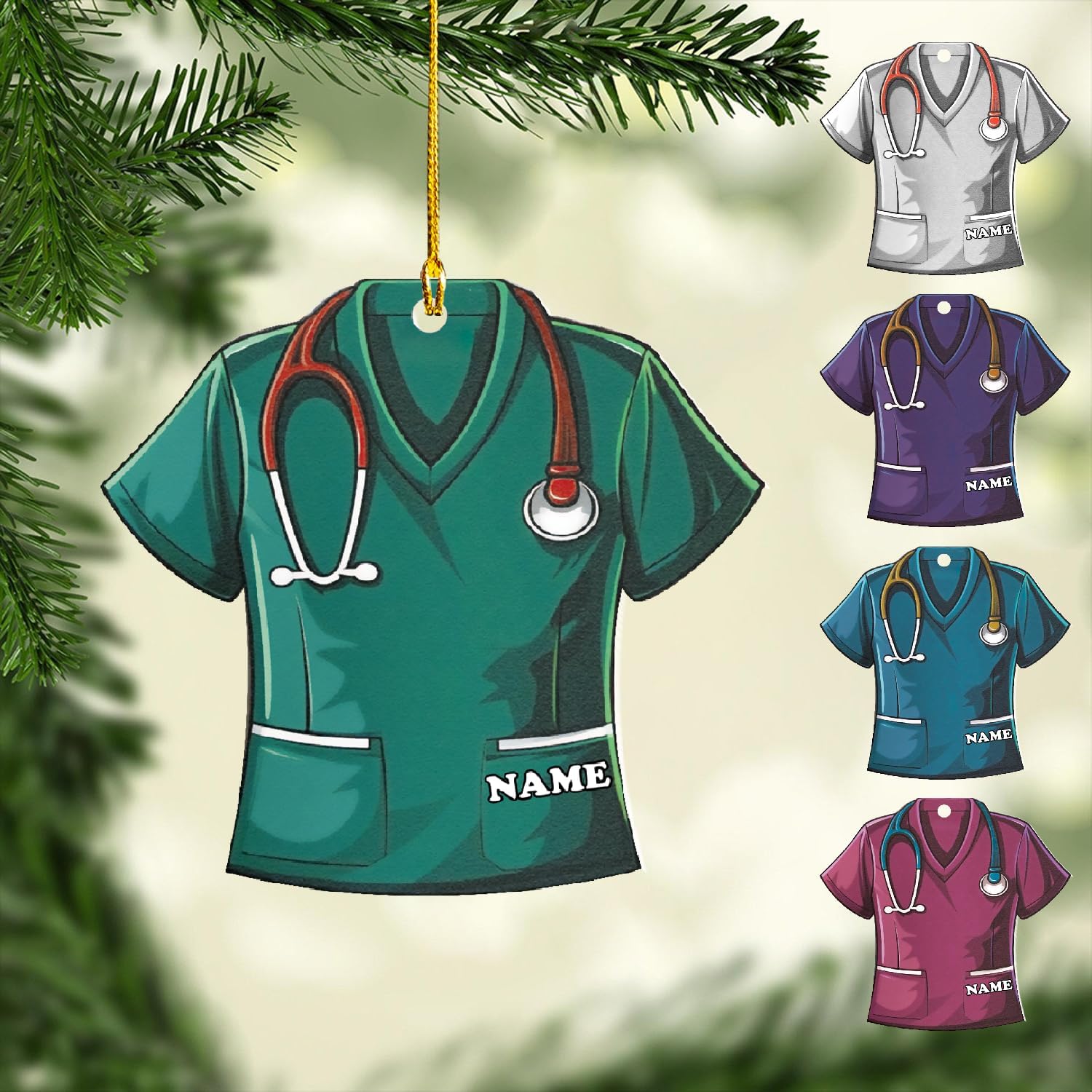 Amazon.com: Personalized Nurse Ornament, Custom Name Medical Christmas ...