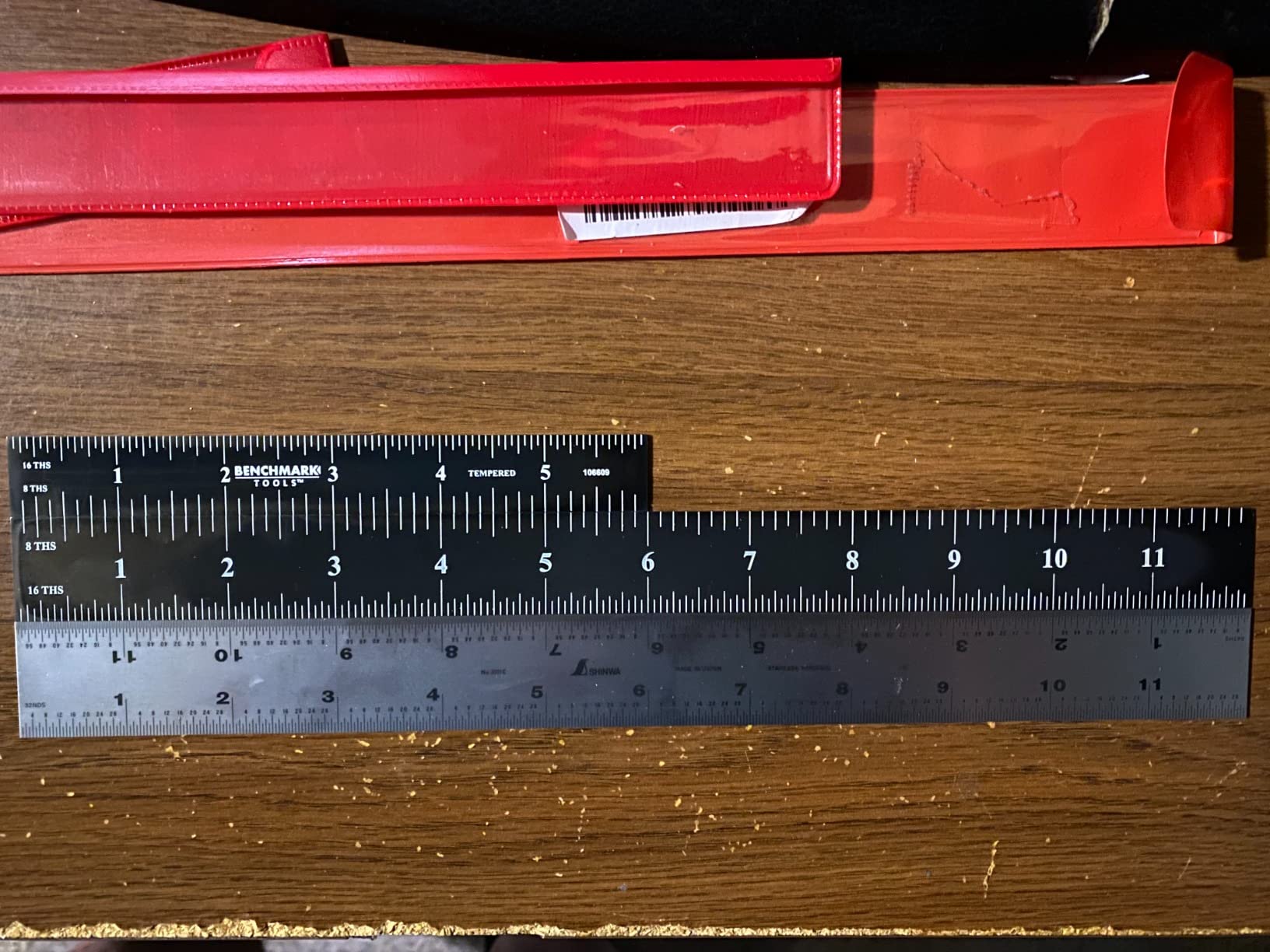 Benchmark Tools 106613 12” Rigid Woodworking Ruler Black Chrome Finish ...