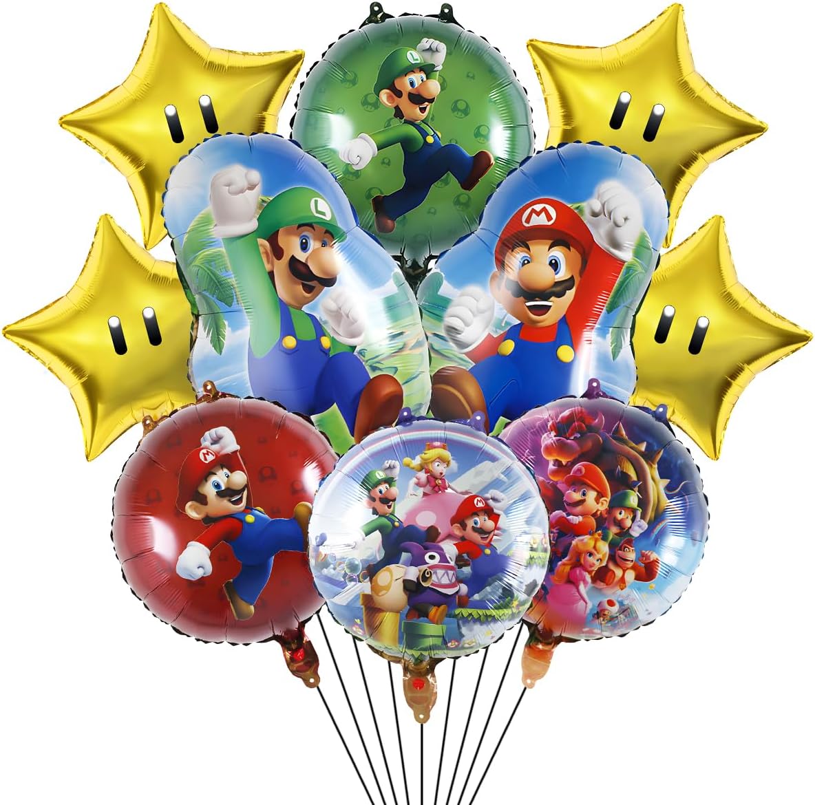 Amazon.com: 10Pcs Mario Party Foil Balloons, Mario Birthday Party ...