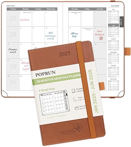 Amazon.com : POPRUN Pocket Monthly Planner 2025-2026 (Pocket- 4''x 6.25 ...