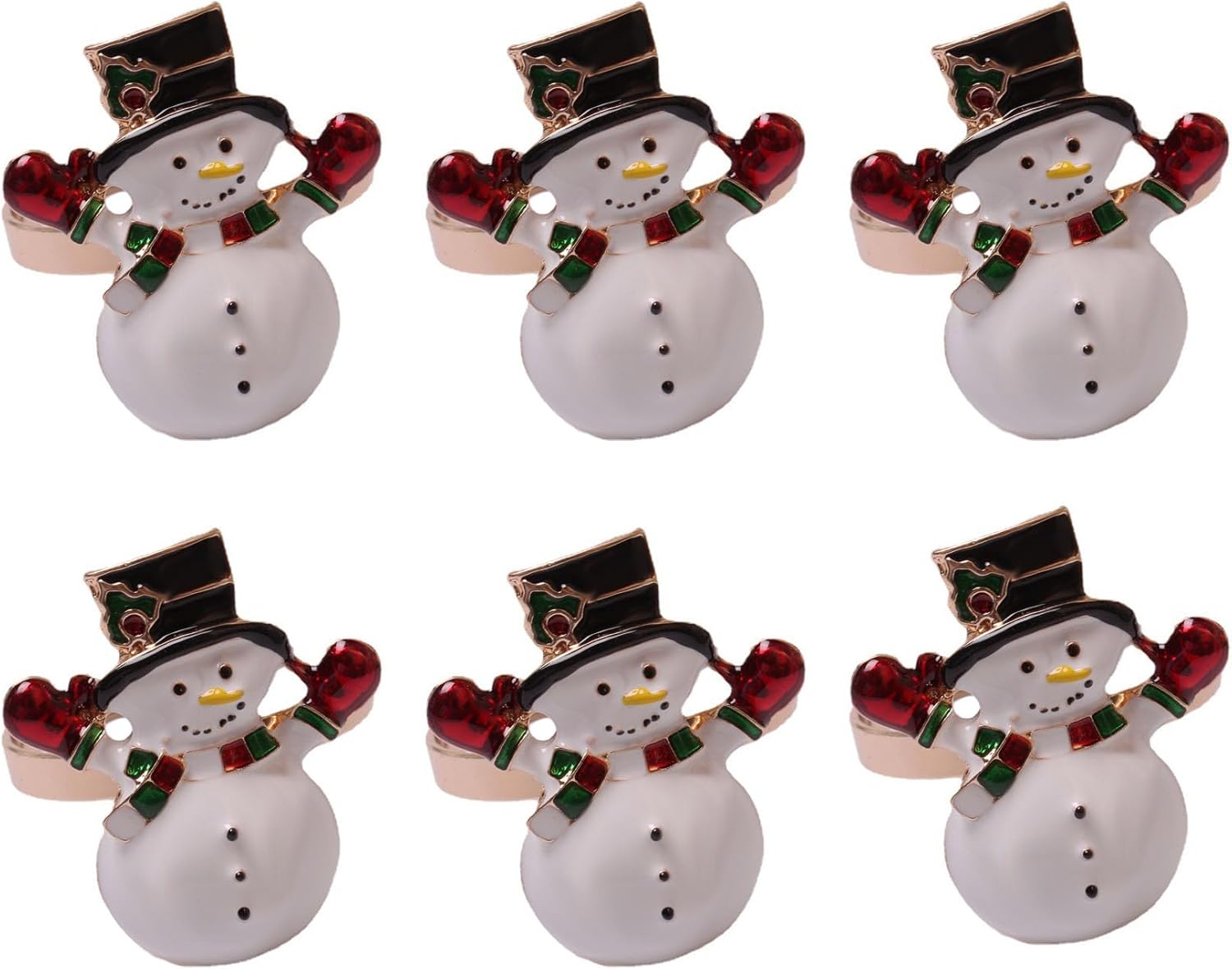 Amazon.com: Xidmold 6pcs Snowman Napkin Rings, Christmas Napkin Ring ...