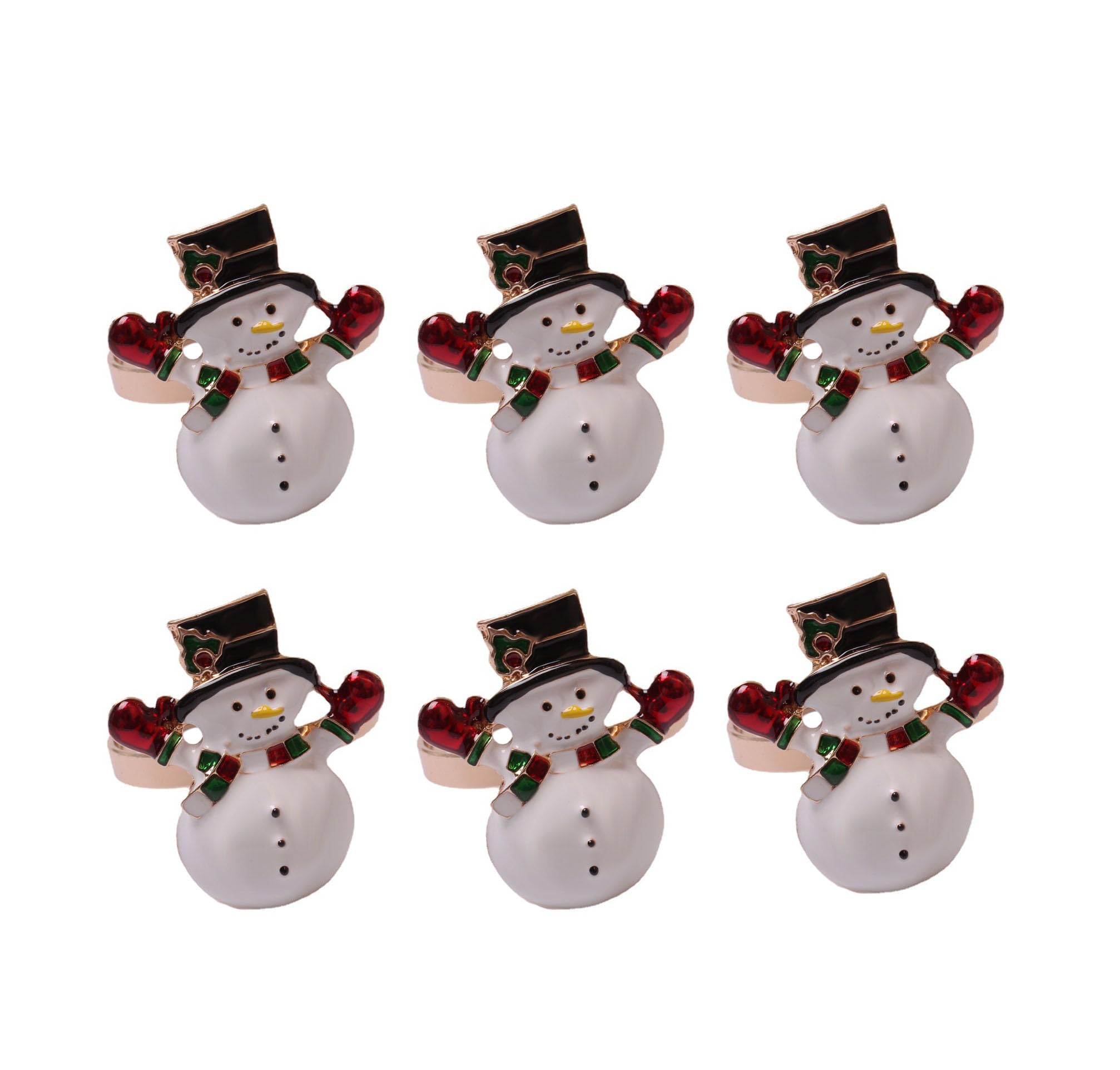 Amazon.com: Xidmold 6pcs Snowman Napkin Rings, Christmas Napkin Ring ...