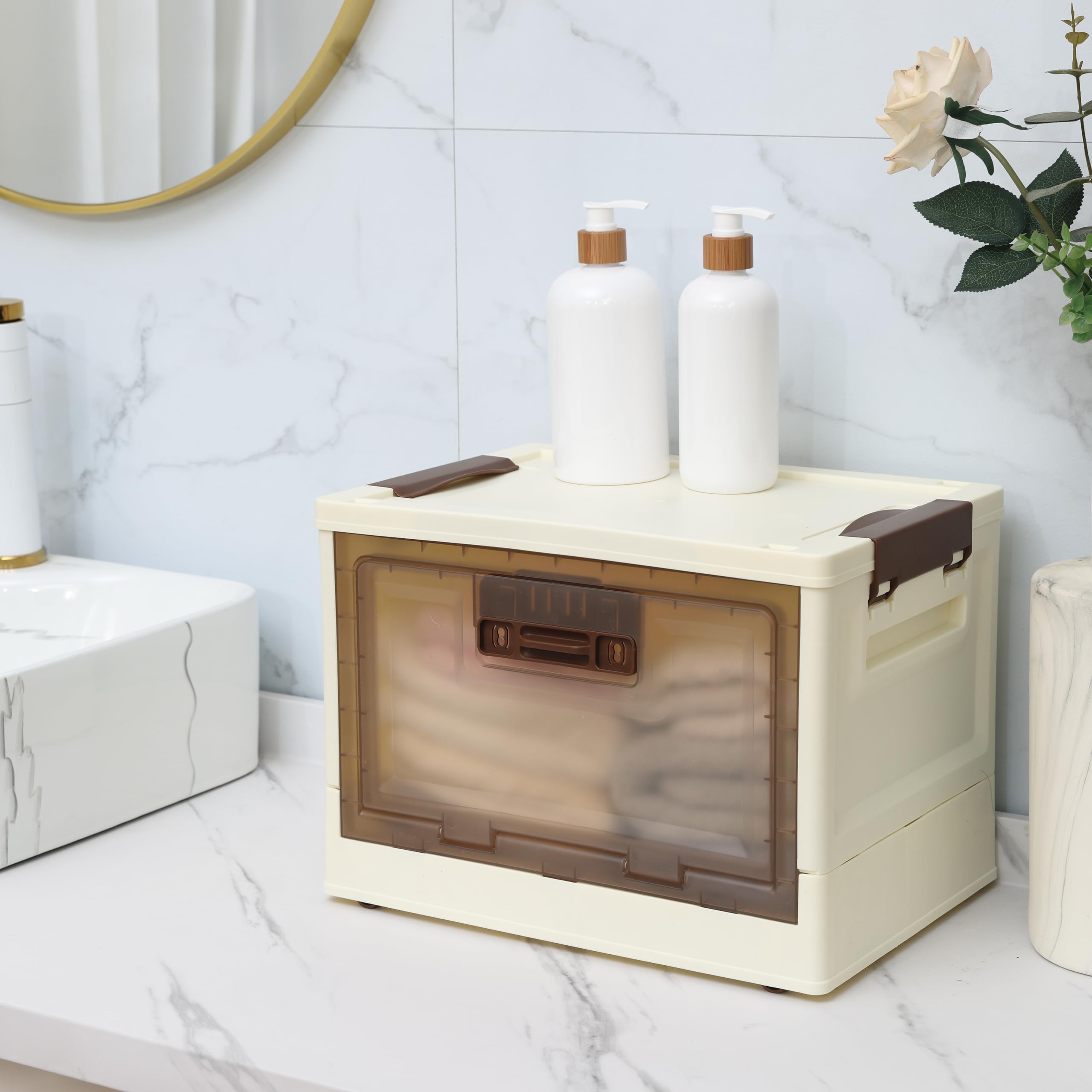 Amazon.com - Vababa 25 L Under Bed Clear Plastic Storage Bins with Lid ...