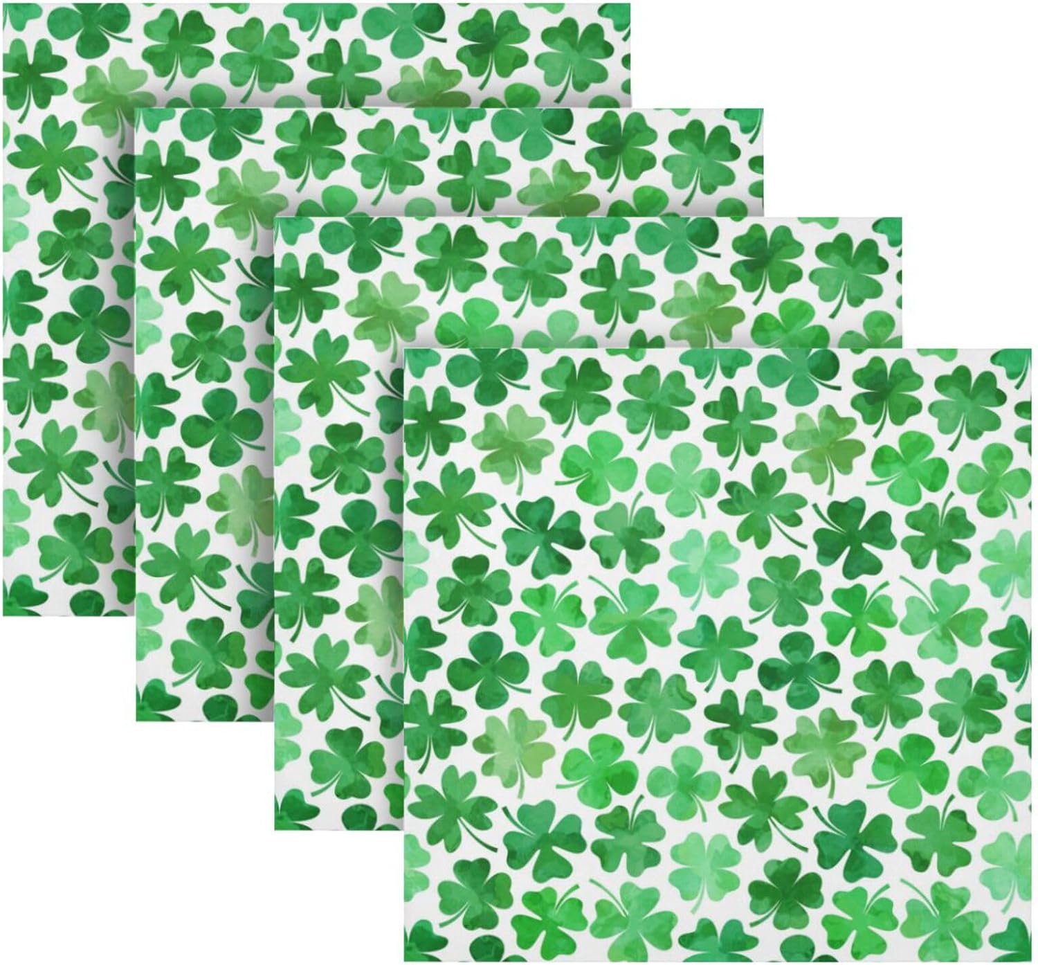 Amazon.com: Qilmy St. Patrick's Day Clover Cloth Napkins Set of 4 ...