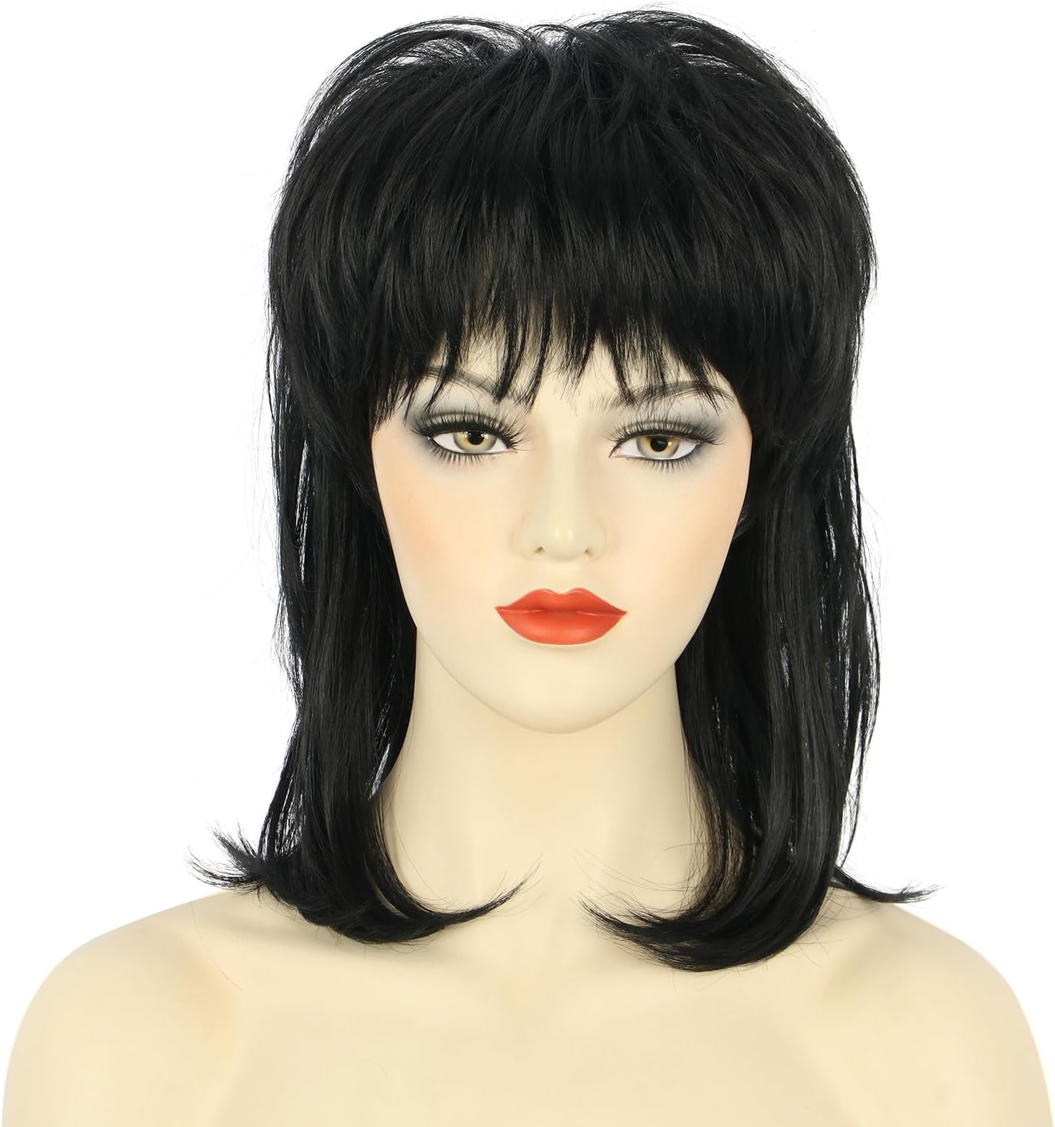 Amazon.com: karlery Women Short Black Wave Mullet Wig Pixie Cut Wig 70s ...